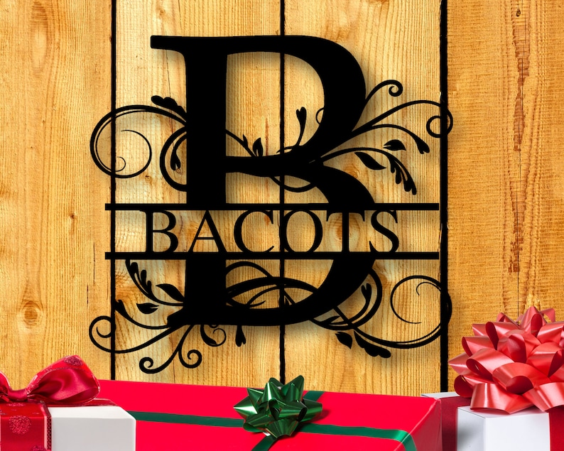 Custom Family Name Metal Sign Initial Sign Metal Monogram - Etsy