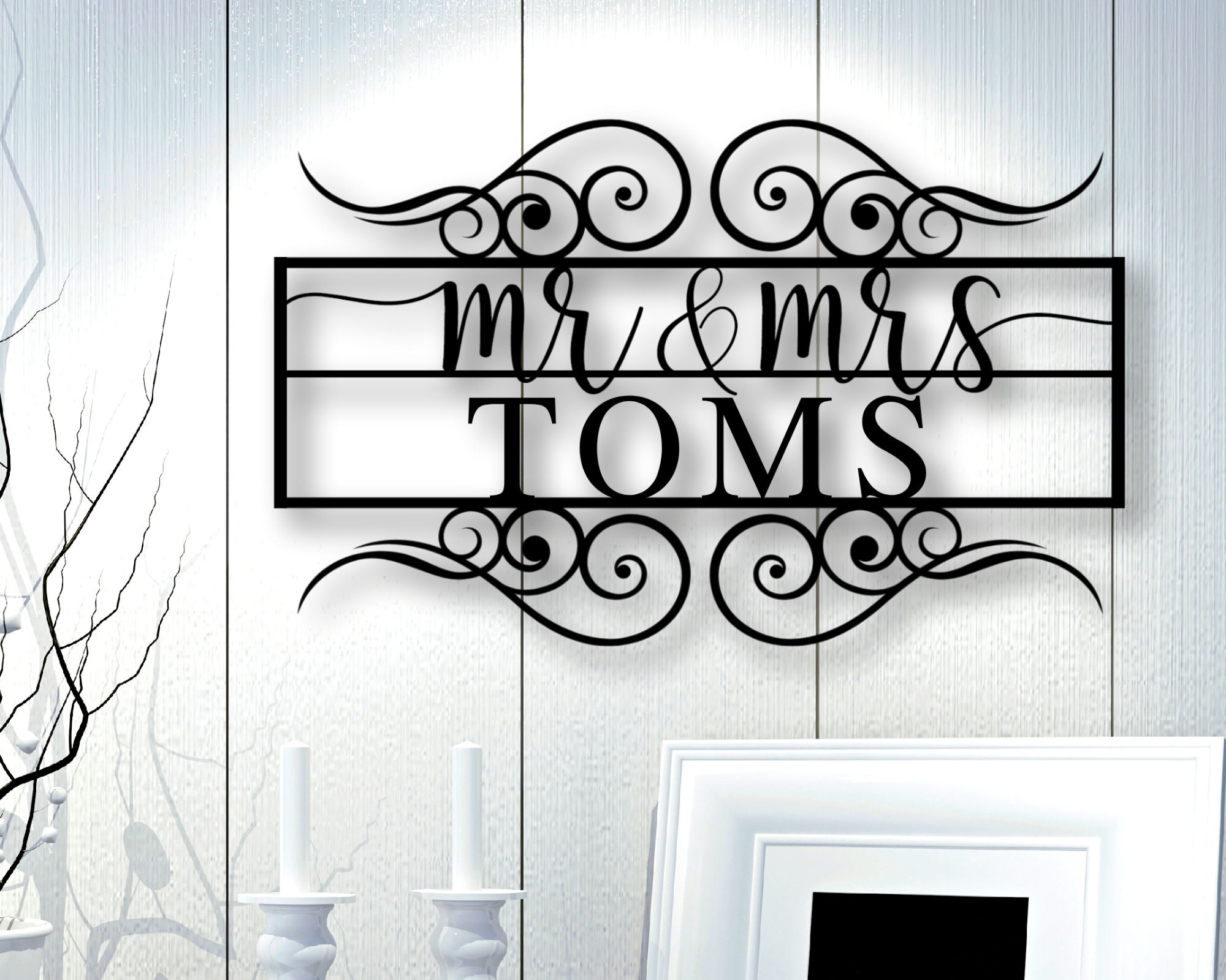 Mr and Mrs Name Signs Metal Sign for Wedding Last Name Sign - Etsy