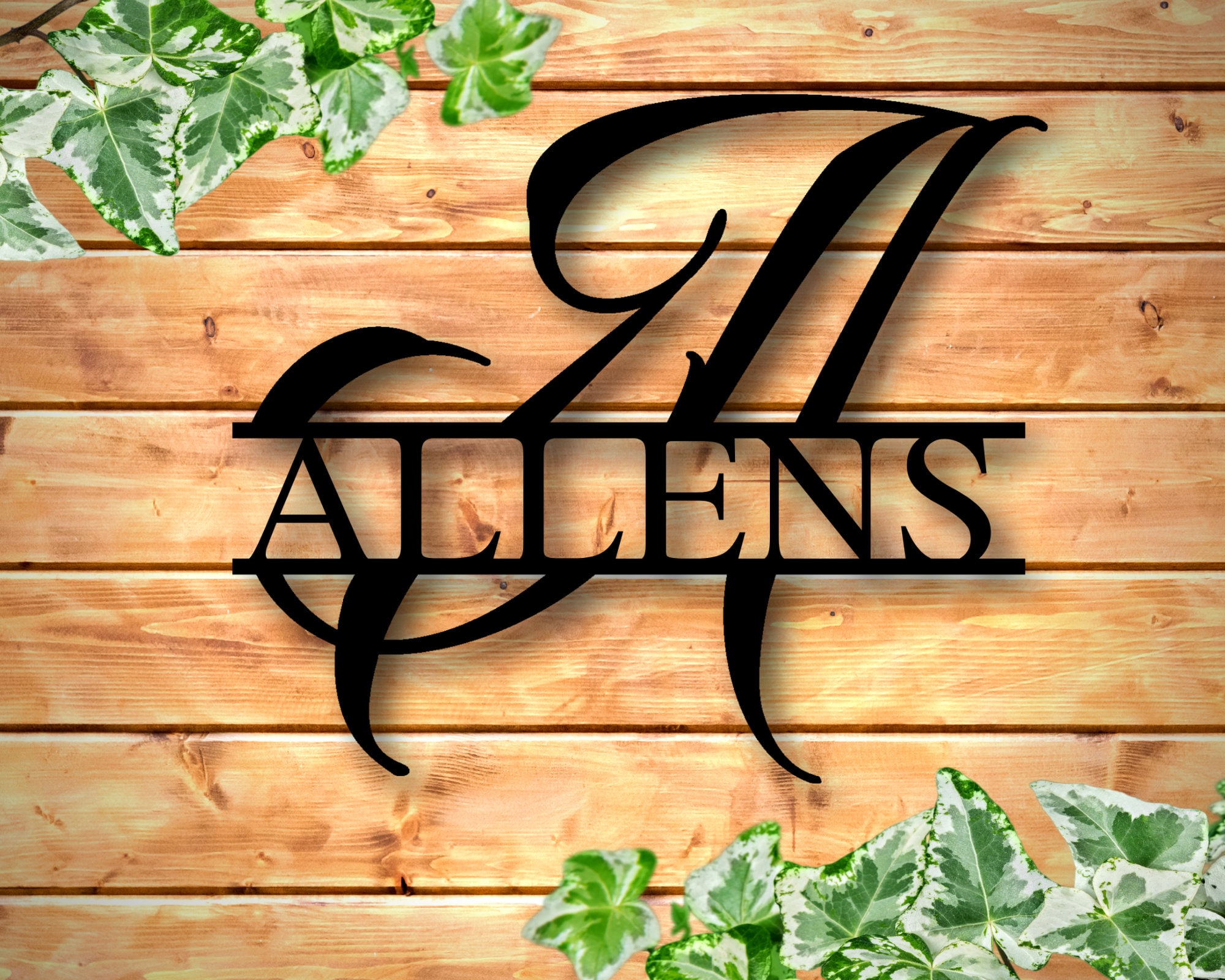 Personalized Name Door Sign Metal Monogram Plaque Metal Wall - Etsy