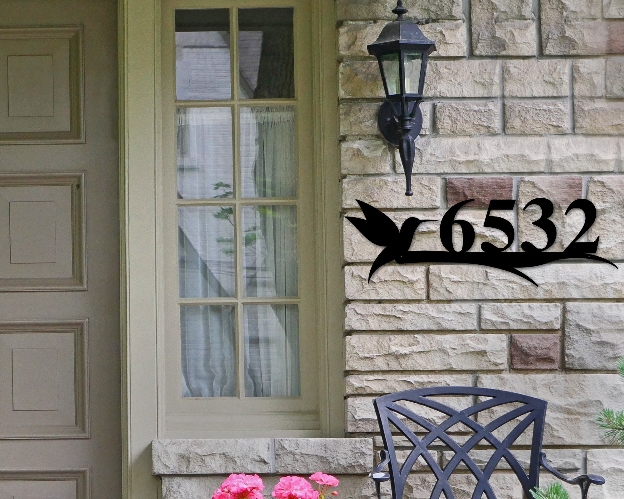 Hummingbird Sign, Hummingbird Address Sign, Bird House Numbers, Branch ...