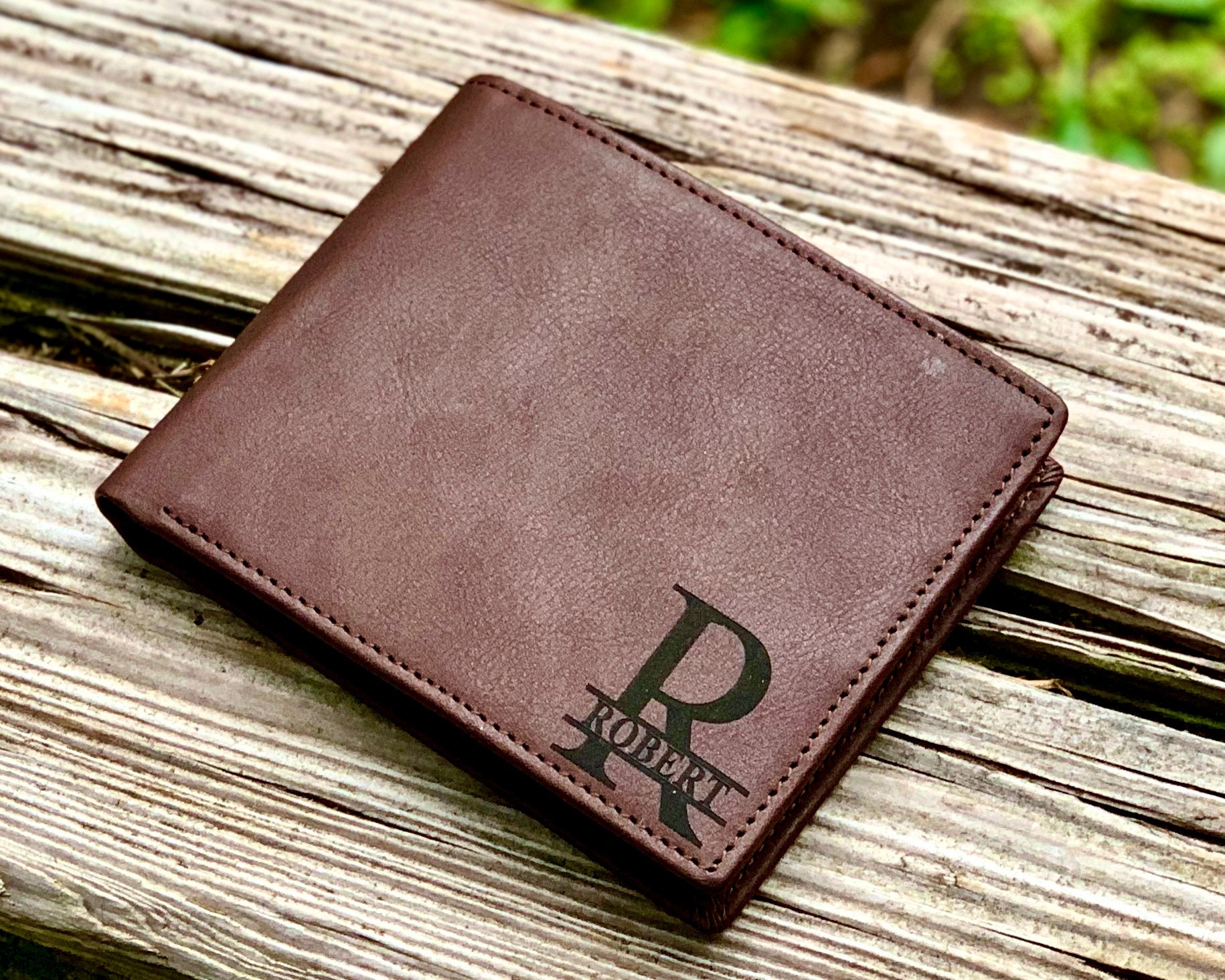 Engraved Mens Wallet Personalized Wallet Men Wallet Leather | Etsy