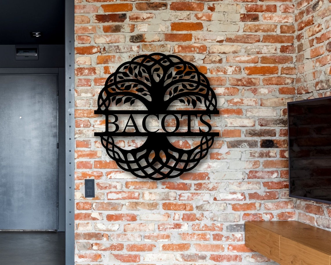 Personalized Name Door Sign Metal Monogram Plaque Metal Wall - Etsy