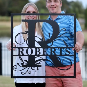 Metal Name Sign for House, Last Name Metal Sign, Family Name Sign ...