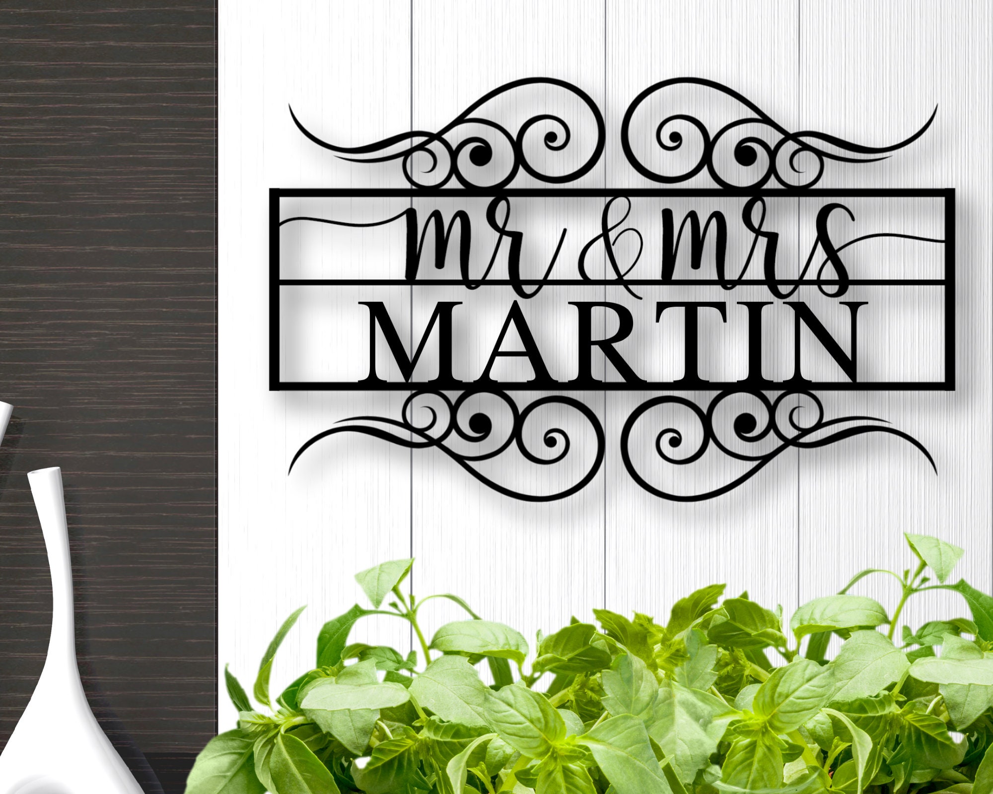 Mr and Mrs Name Signs Metal Sign for Wedding Last Name Sign - Etsy