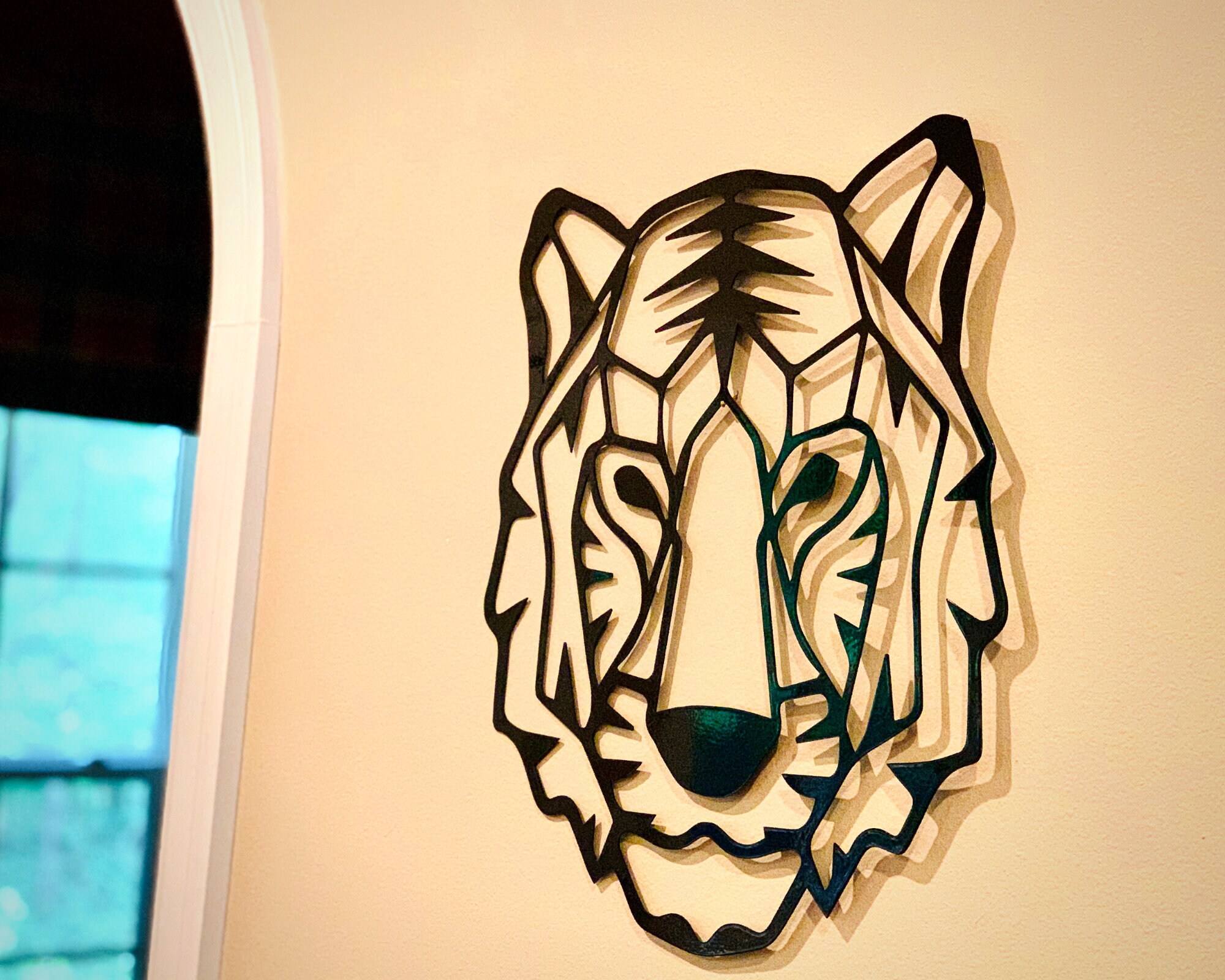 Geometric Tiger Metal Wall Art Kids Room Metal Decor Door - Etsy