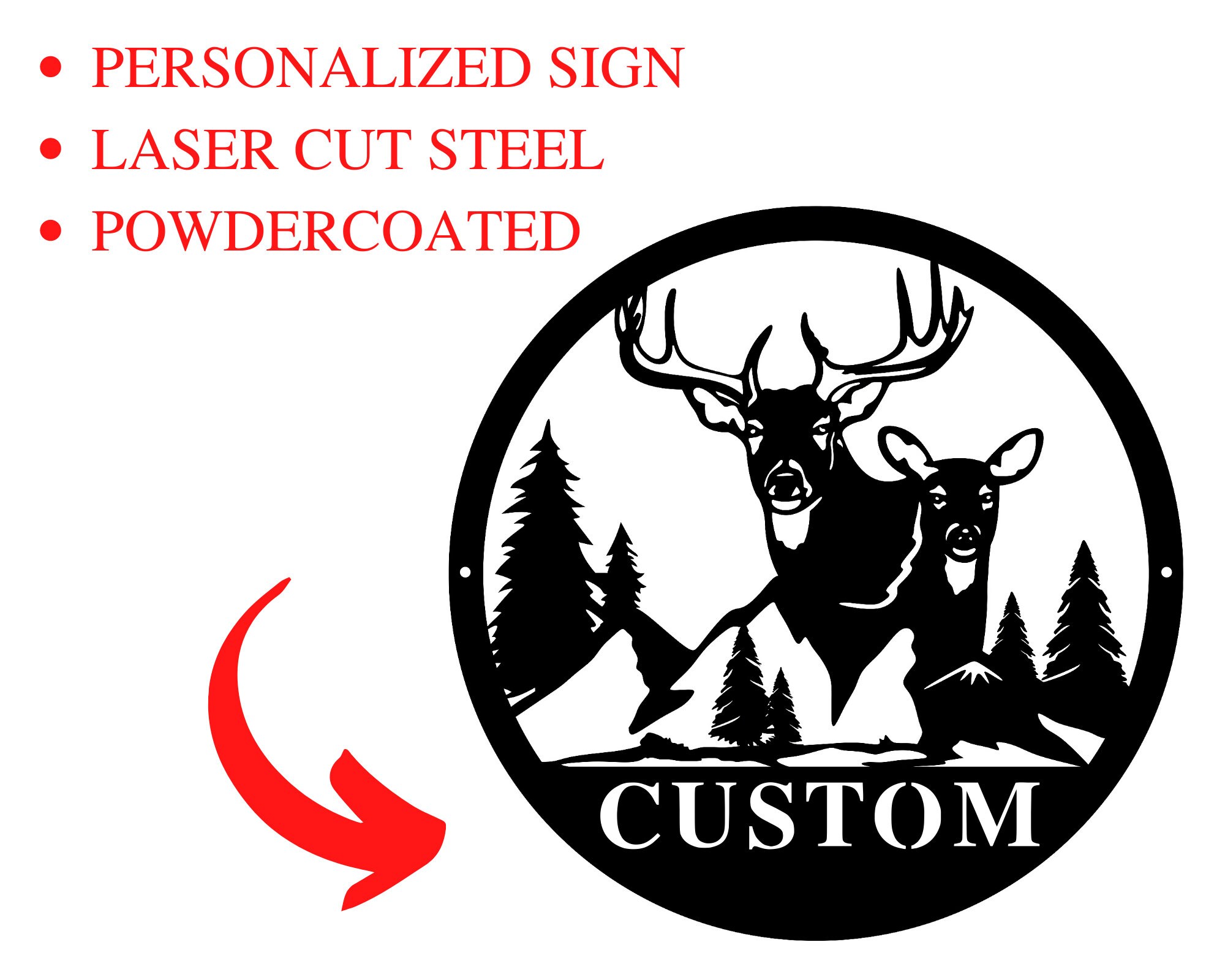 Custom Metal Hunting Sign Personalized Deer Sign Family Name - Etsy