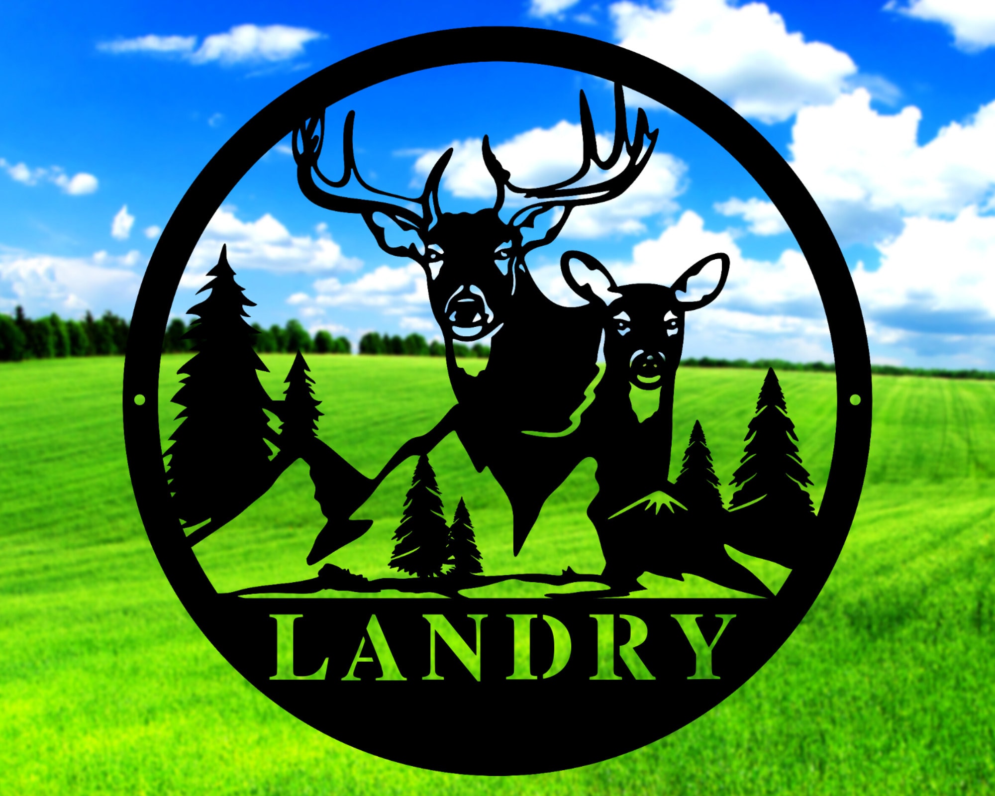 Custom Metal Hunting Sign Personalized Deer Sign Family Name - Etsy