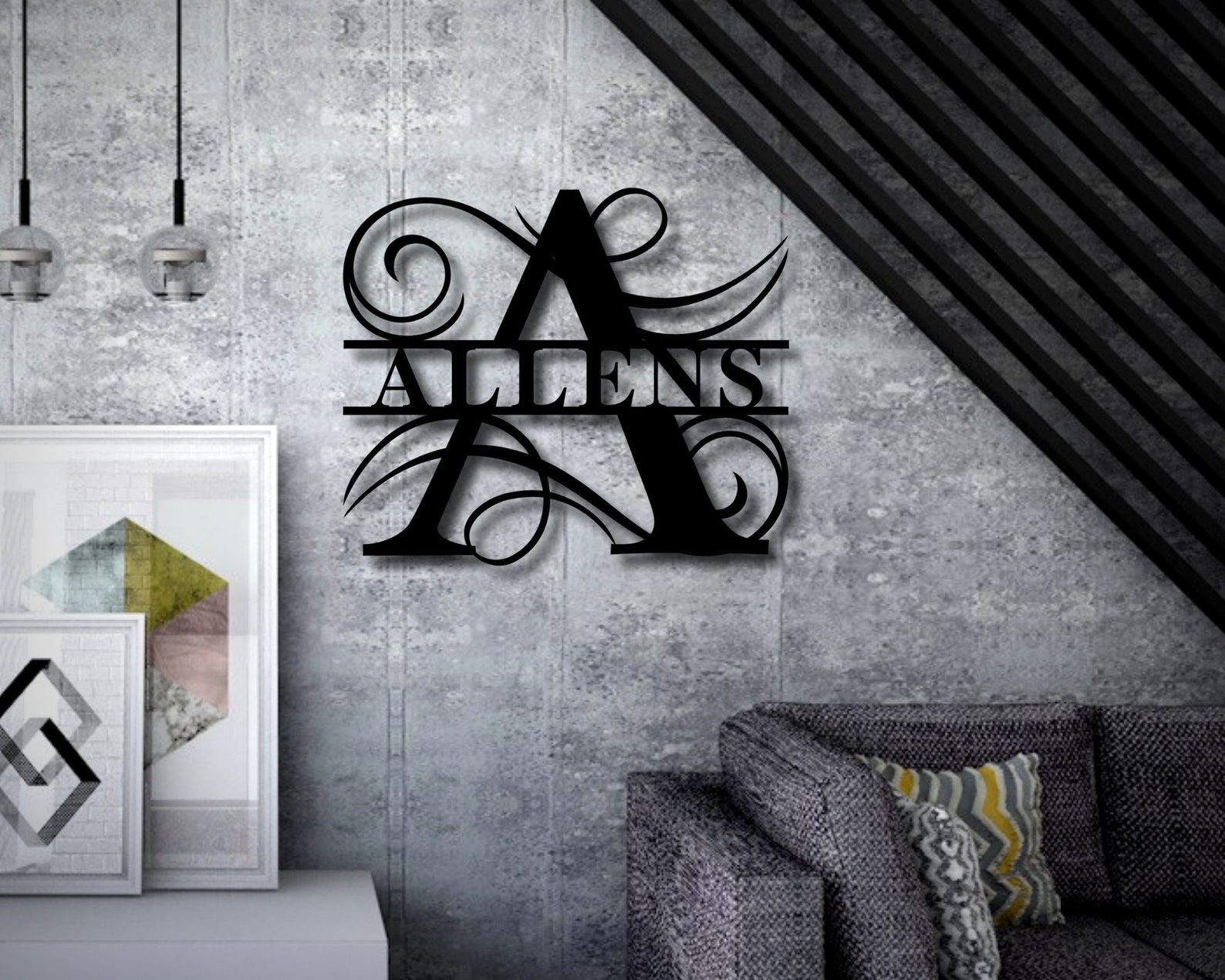 Custom Metal Name Sign, Family Name Metal Sign, Personalized Last Name ...