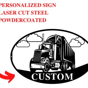 Personalized Trucker Metal Sign, Big Rig Sign, 18 Wheeler Metal Sign ...