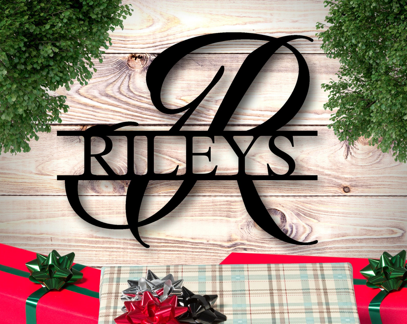 Personalized Family Name Metal Sign, Split Monogram Sign, Housewarming ...