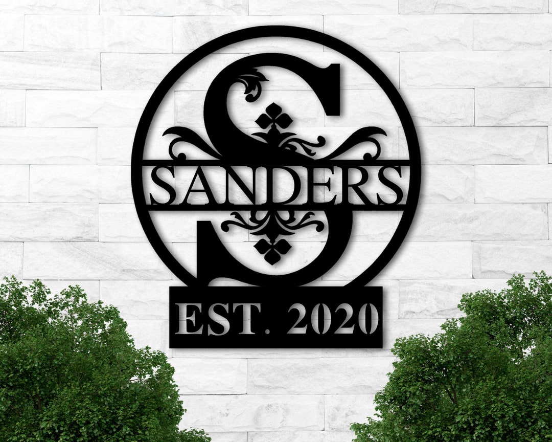 Personalized Family Name Metal Sign, Metal Established Family Sign ...