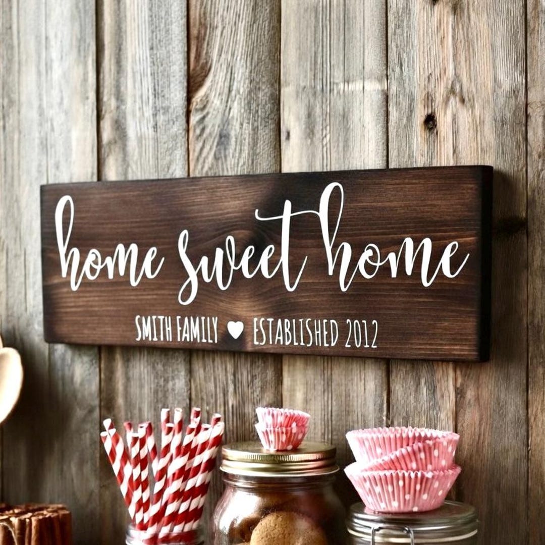 Custom Wood Signs for Home Decor, Home Sweet Home Sign, Established ...