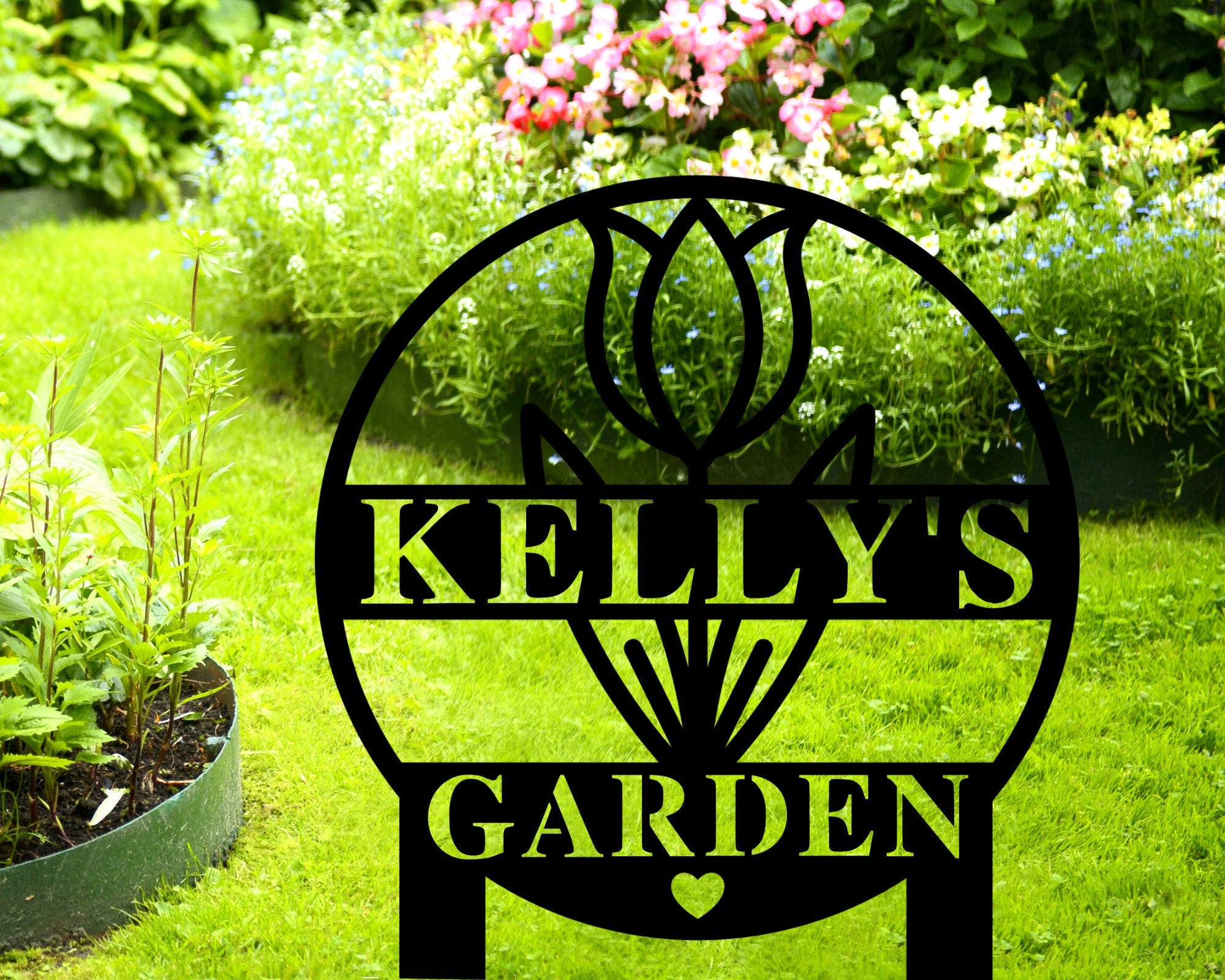 Personalized Garden Sign With Stake Metal Sign for Garden - Etsy