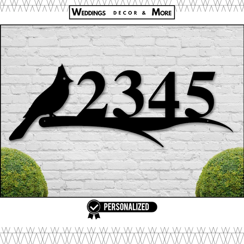 Cardinal Sign Cardinal Address Sign Bird House Numbers | Etsy