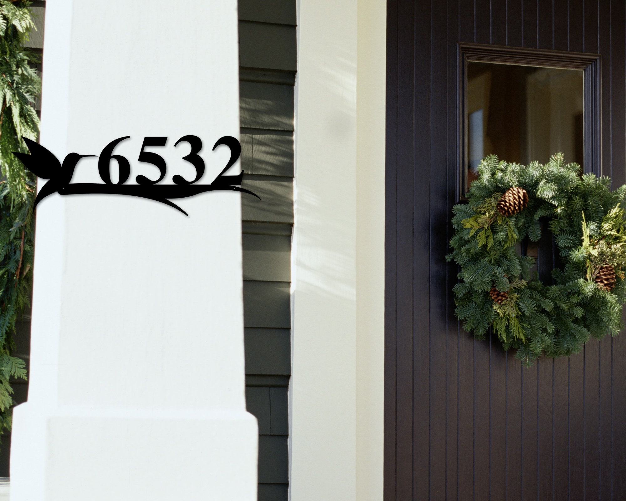 Hummingbird Sign, Hummingbird Address Sign, Bird House Numbers, Branch ...