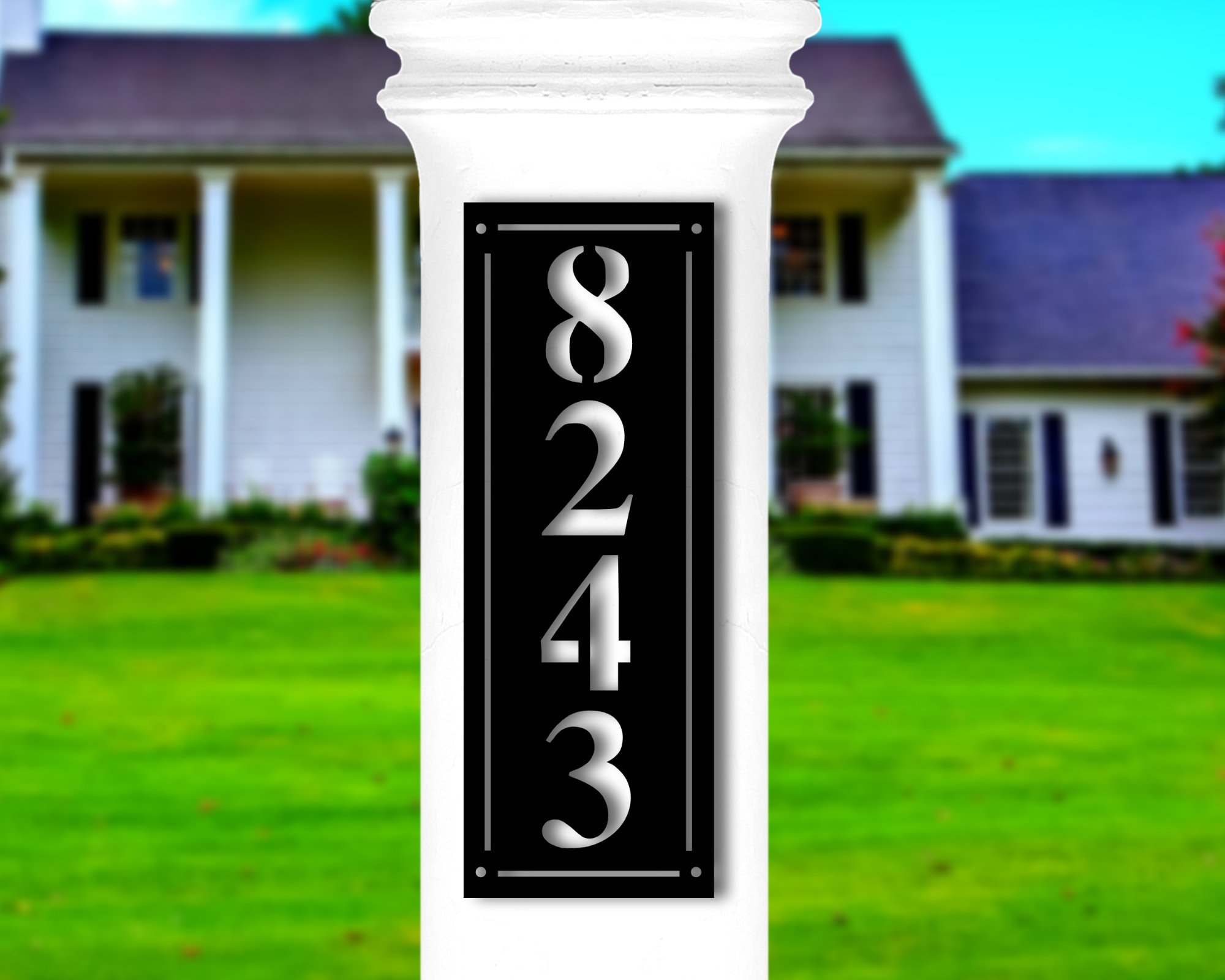 House Number Plaque Vertical Address Sign Door Number Metal | Etsy