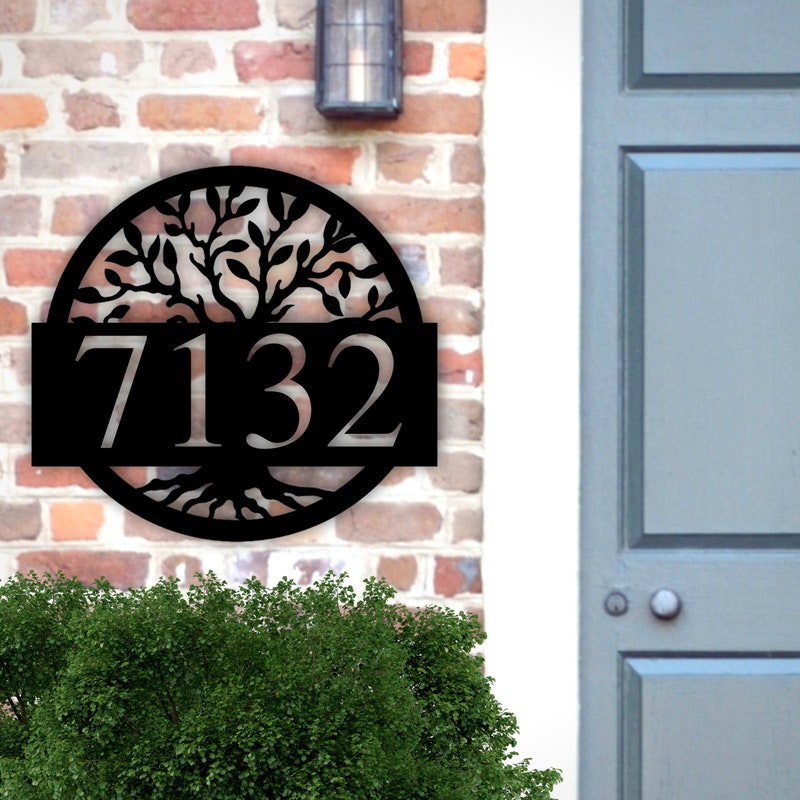 Round Wood Address Sign - Etsy