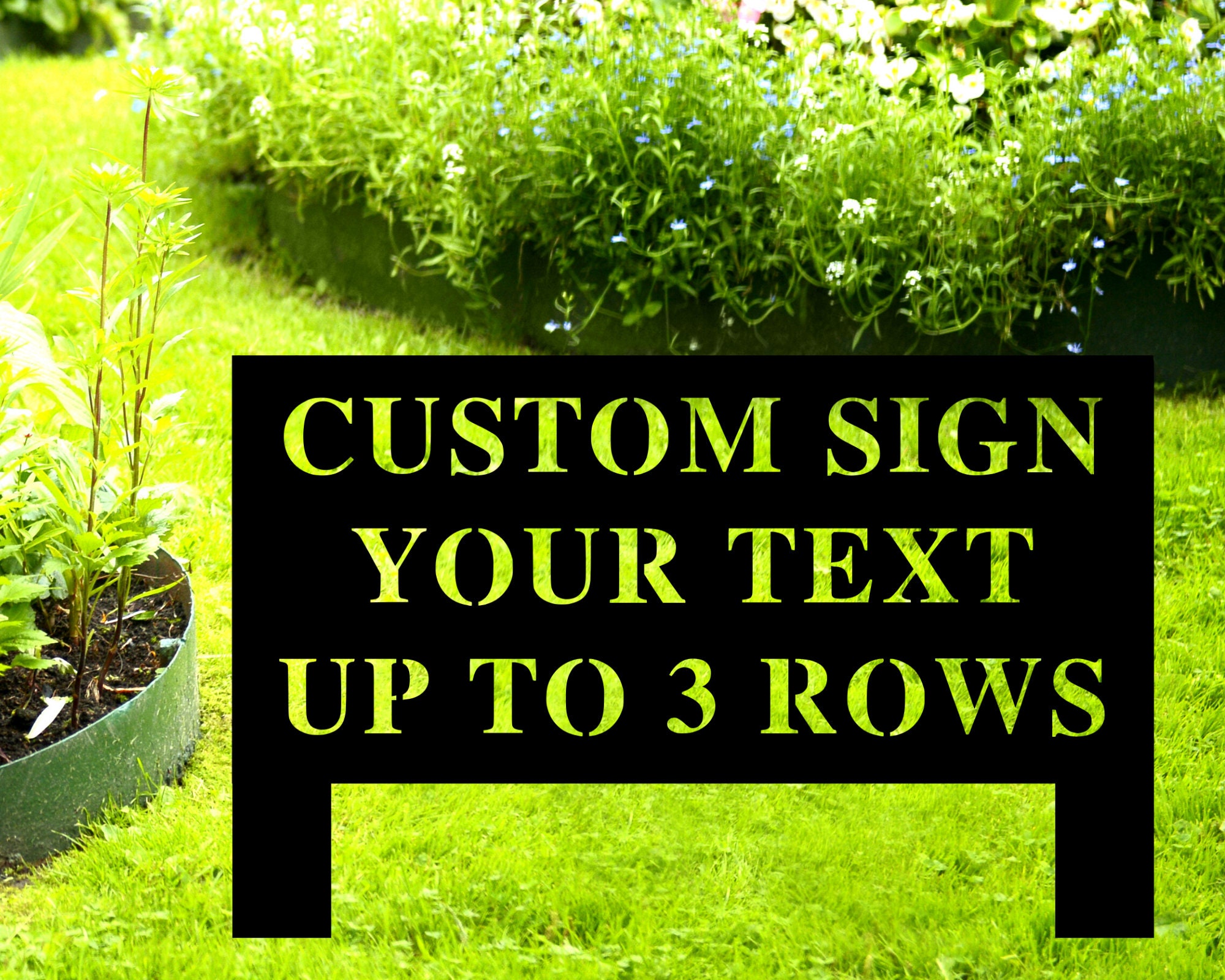 Custom Metal Yard Sign With Stakes, Personalized Yard Signs for Outside ...