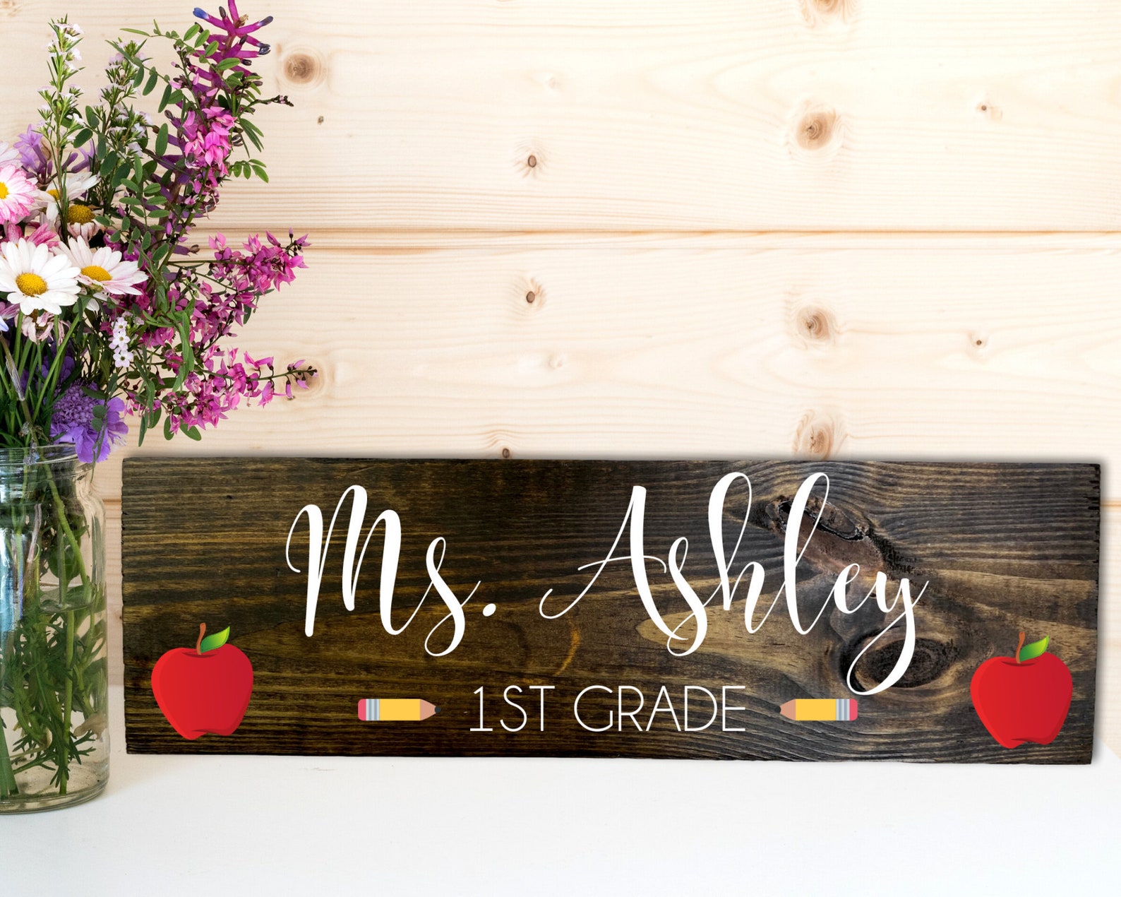 Personalized Teacher Sign for Classroom Teacher Gifts With | Etsy