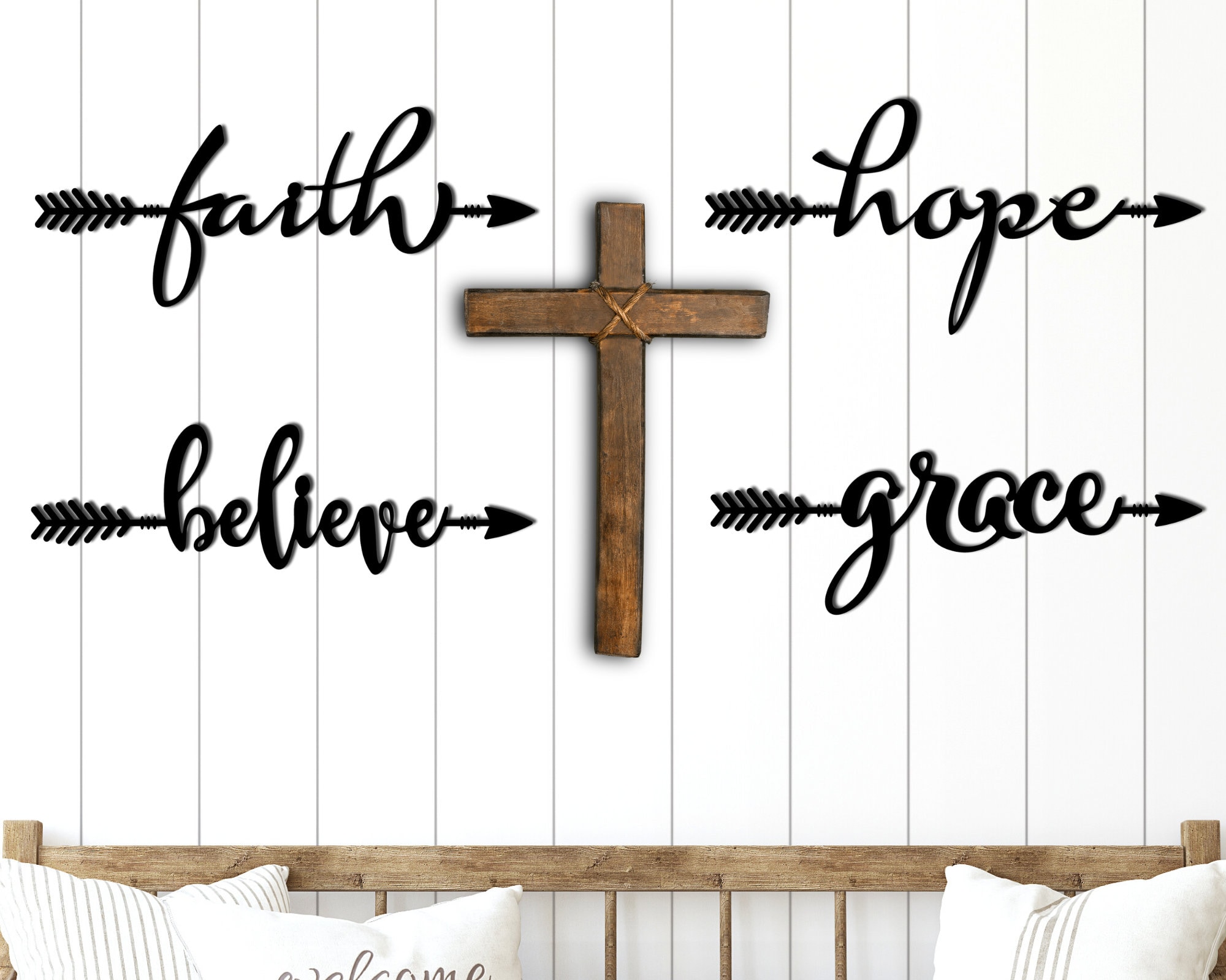 Faith Hope Believe Grace Arrow Metal Signs Christian - Etsy