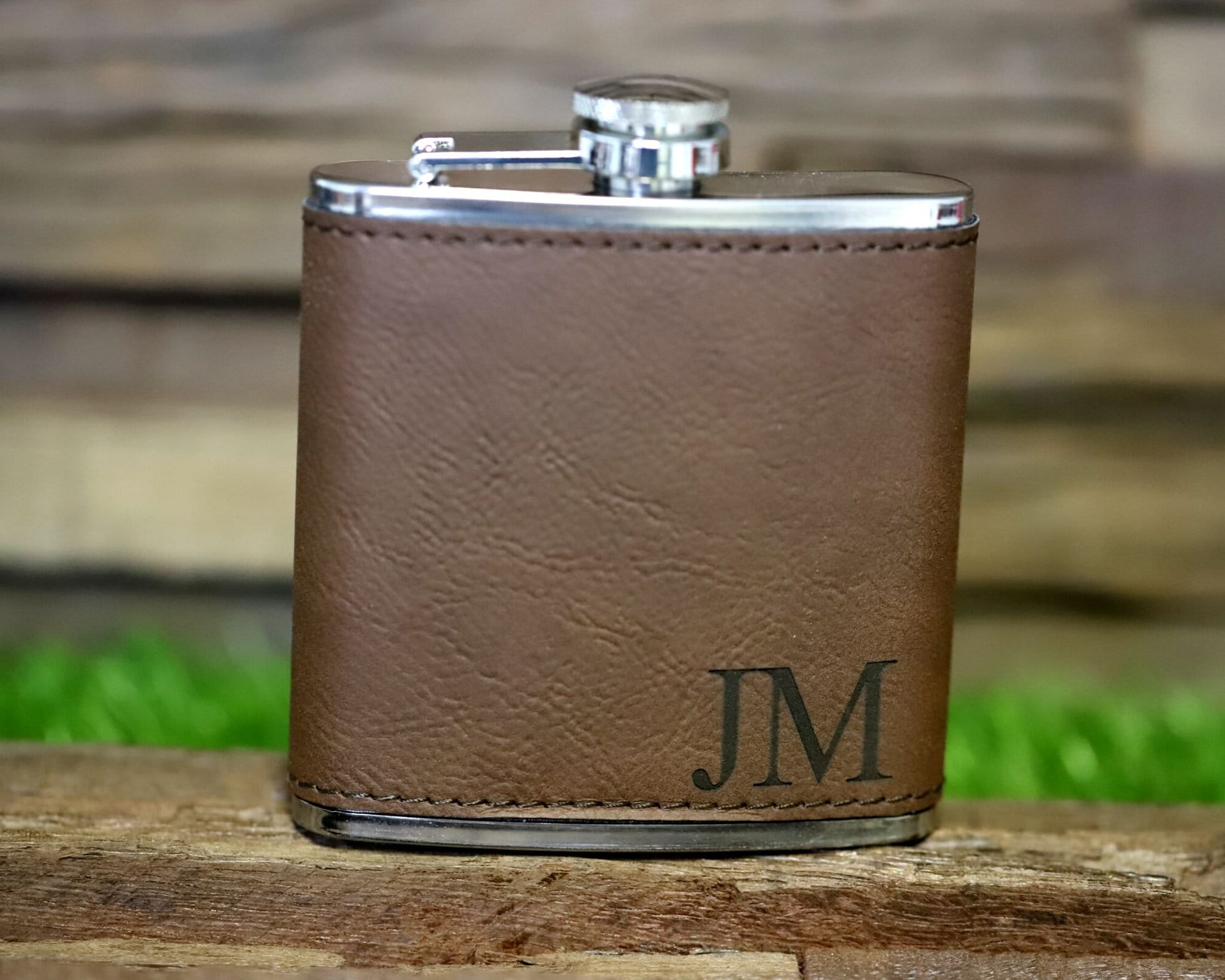 Personalized Leather Flask Groomsmen Flask Engraved Flask | Etsy