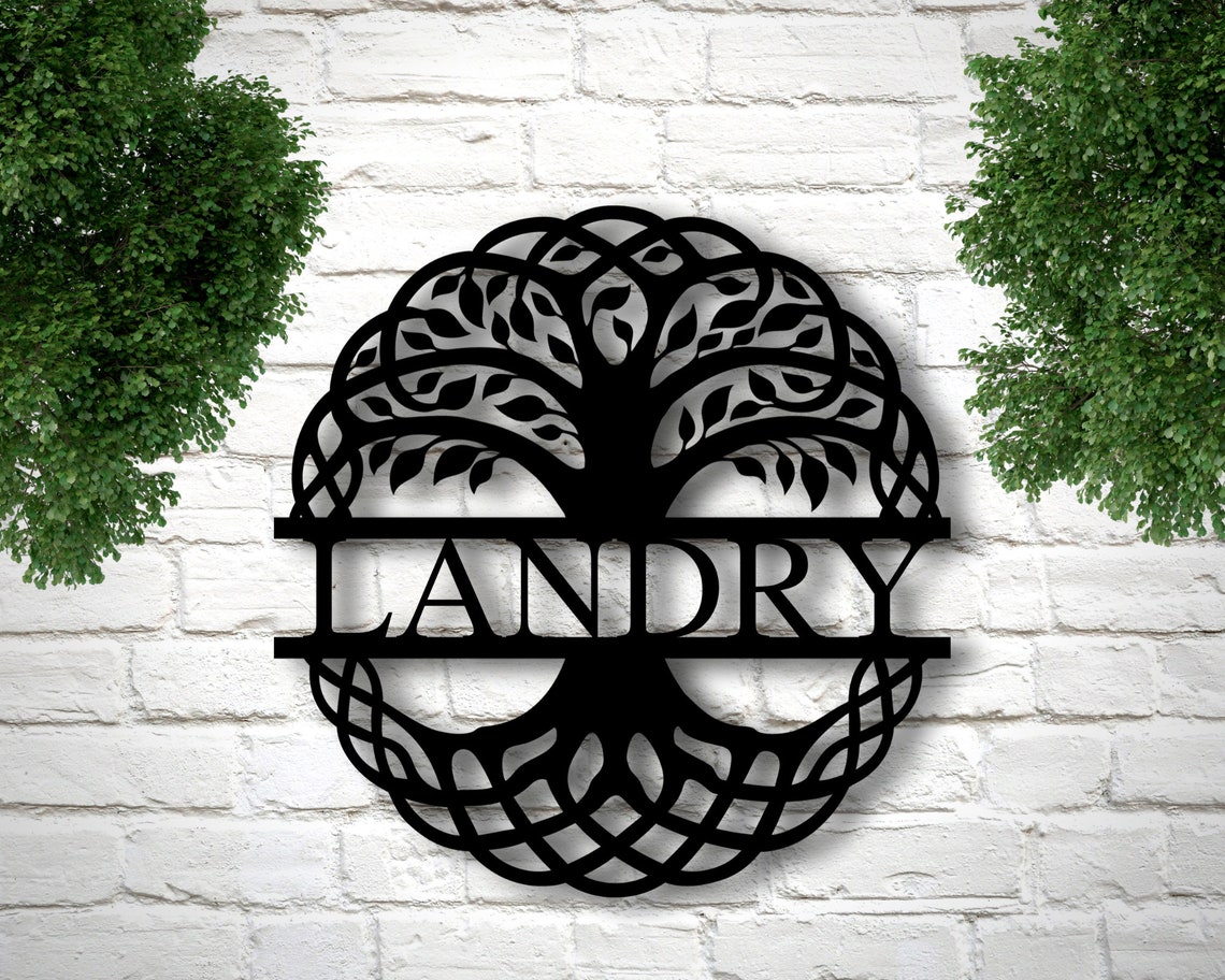 Personalized Name Door Sign Metal Monogram Plaque Metal Wall - Etsy