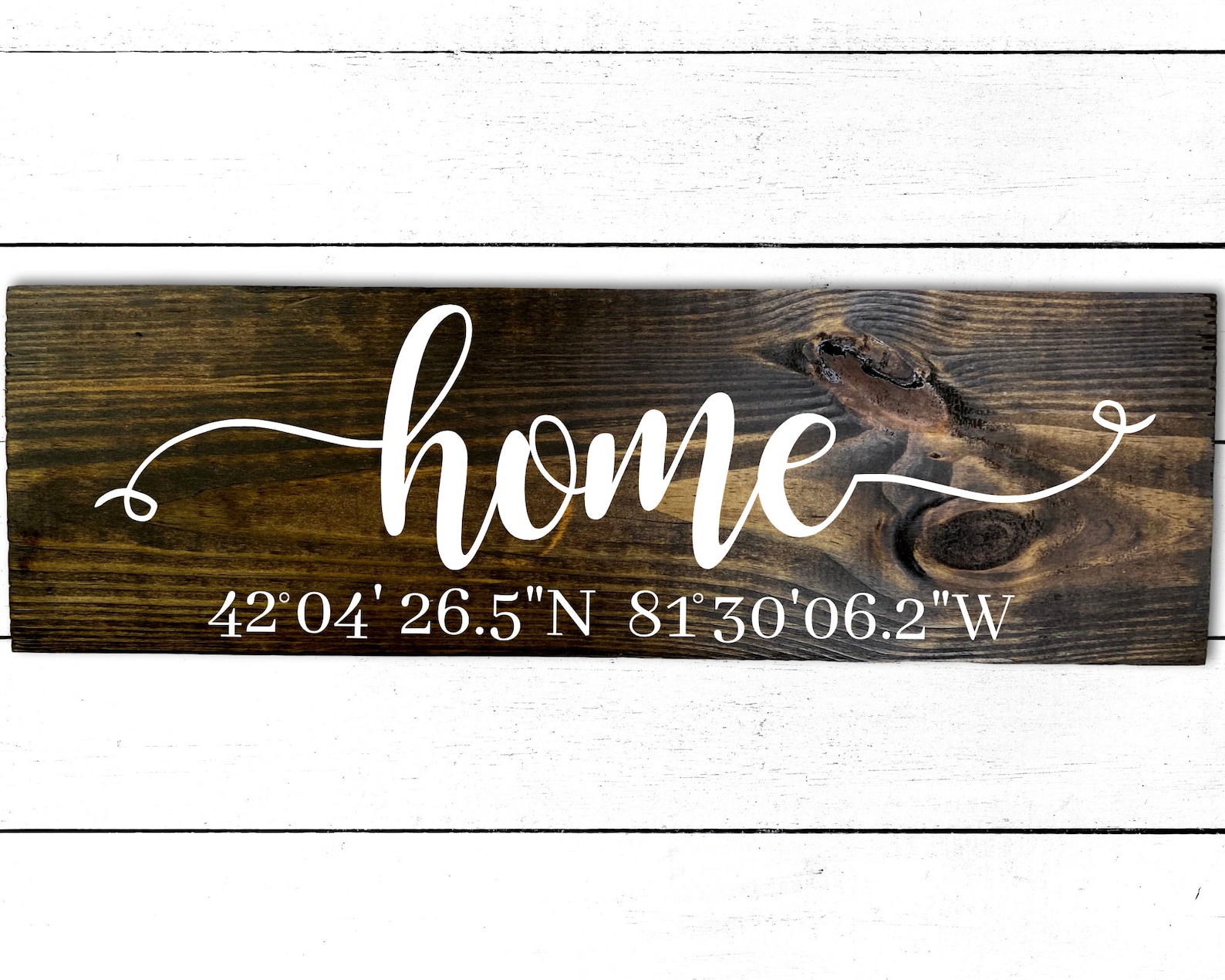 Home Coordinates Sign Home Wood Sign GPS Coordinates Sign | Etsy