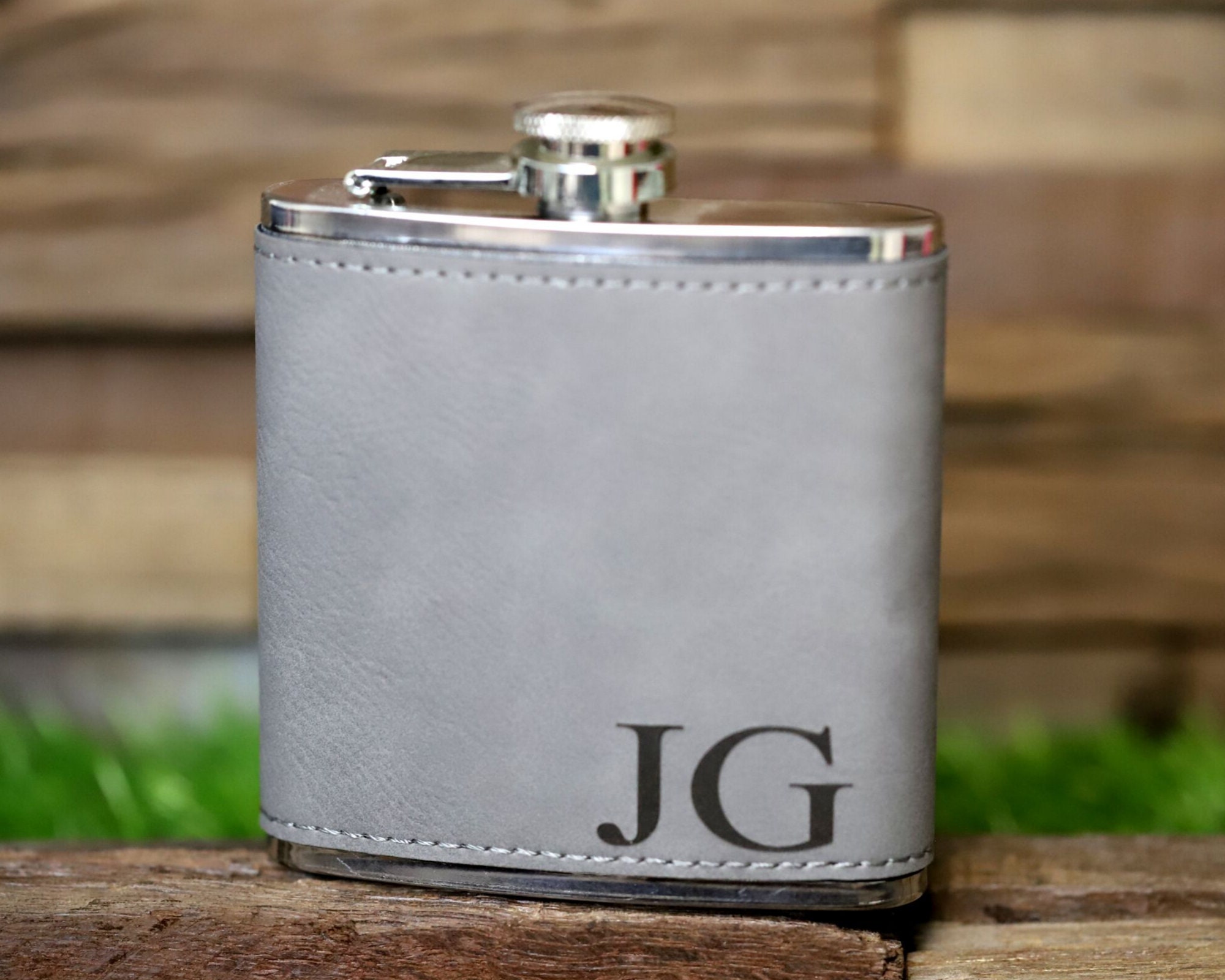 Personalized Leather Flask Groomsmen Flask Engraved Flask | Etsy