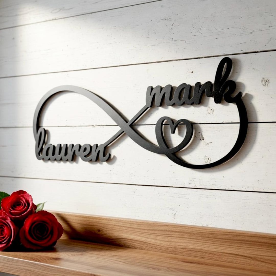 Infinity Sign Containing Names, Personalized Metal Infinity Sign ...