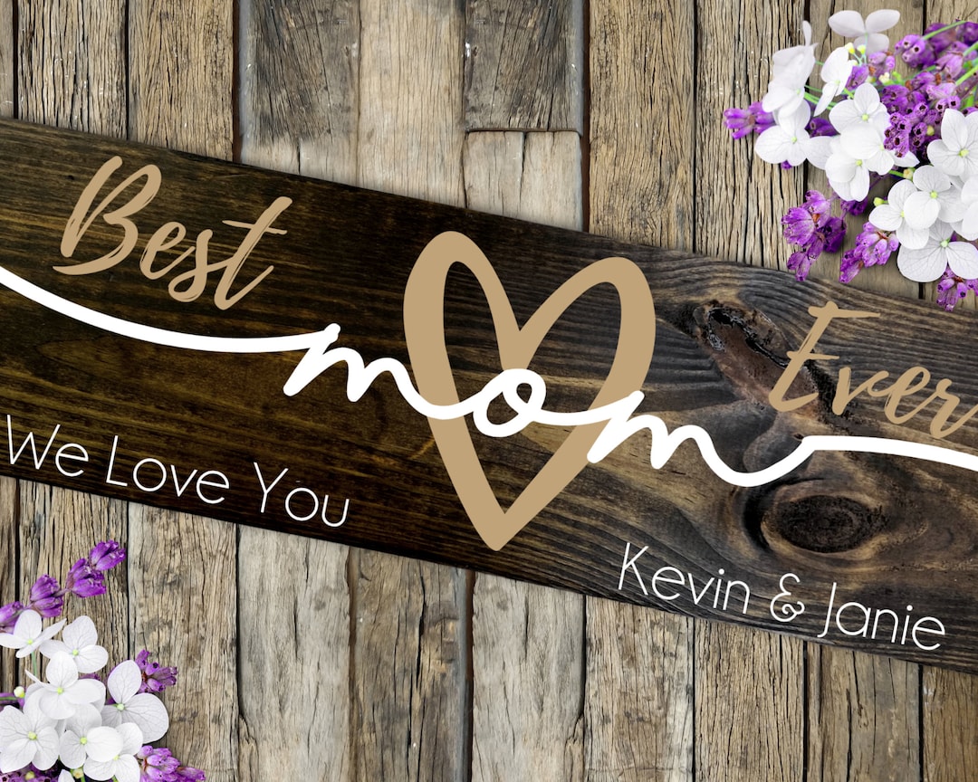 Mom We Love You Sign With Kids Names, Personalized Mom Sign, Mom Gift ...