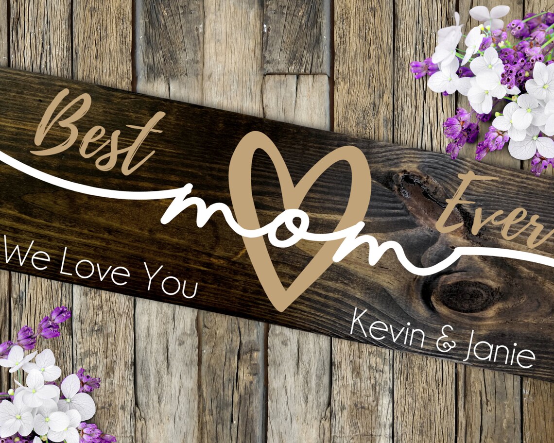 Best Mom Ever Sign, Personalized Mom Sign, Custom Mom Sign, Mothers Day ...