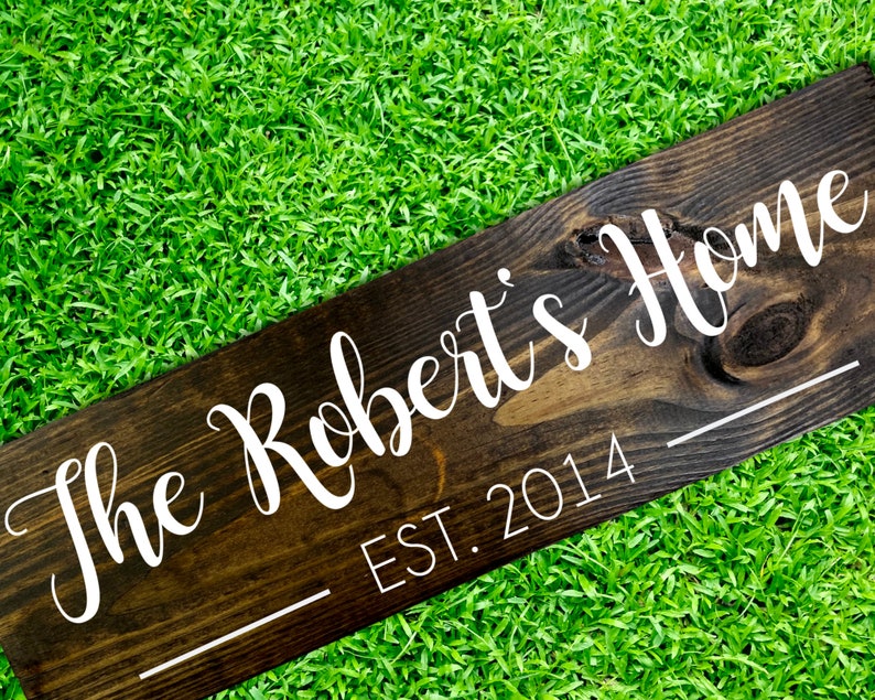 Custom Family Name Wood Sign, Personalized Established Sign, Family ...