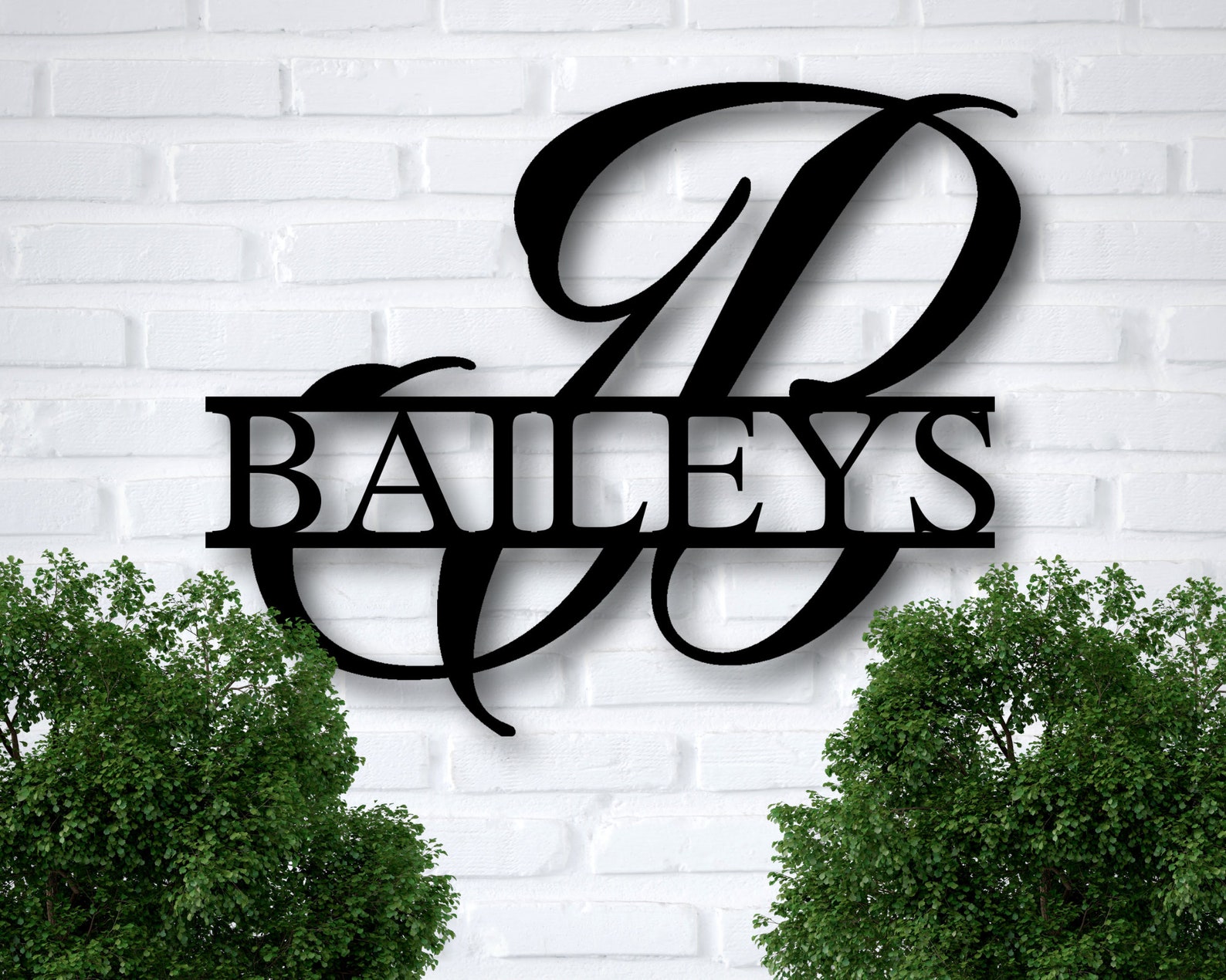 Personalized Family Name Metal Sign, Split Monogram Sign, Housewarming ...