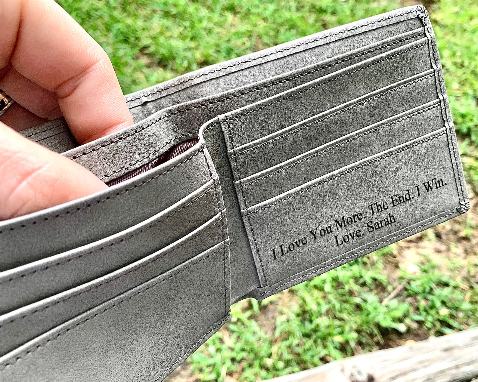 Engraved Mens Wallet Personalized Wallet Men Wallet Leather | Etsy
