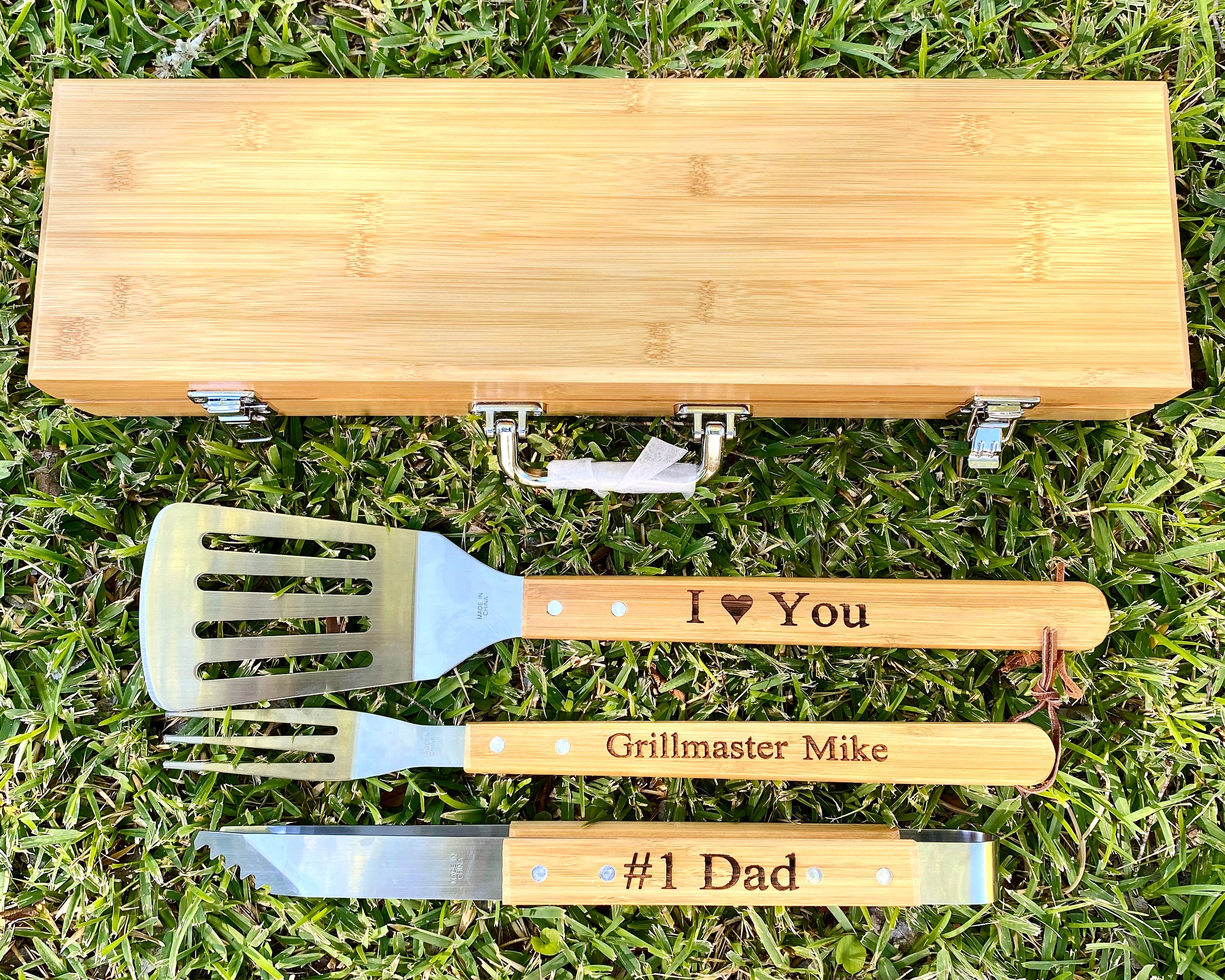 Personalized BBQ Grill Tool Set, BBQ Set, Bbq Tools, Custom Grill Gift ...