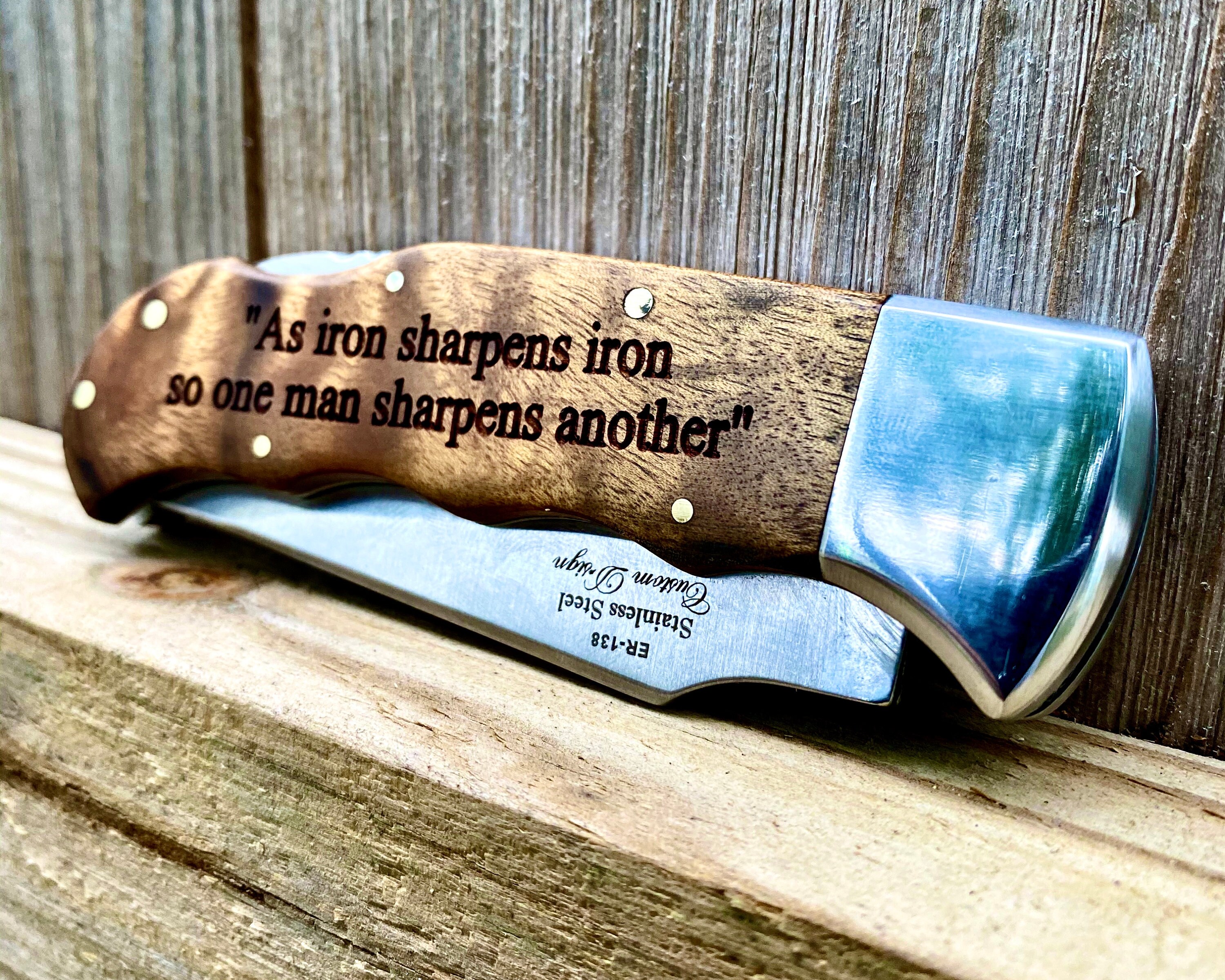 Personalized Engraved Pocket Knife with Sheath Engraved | Etsy