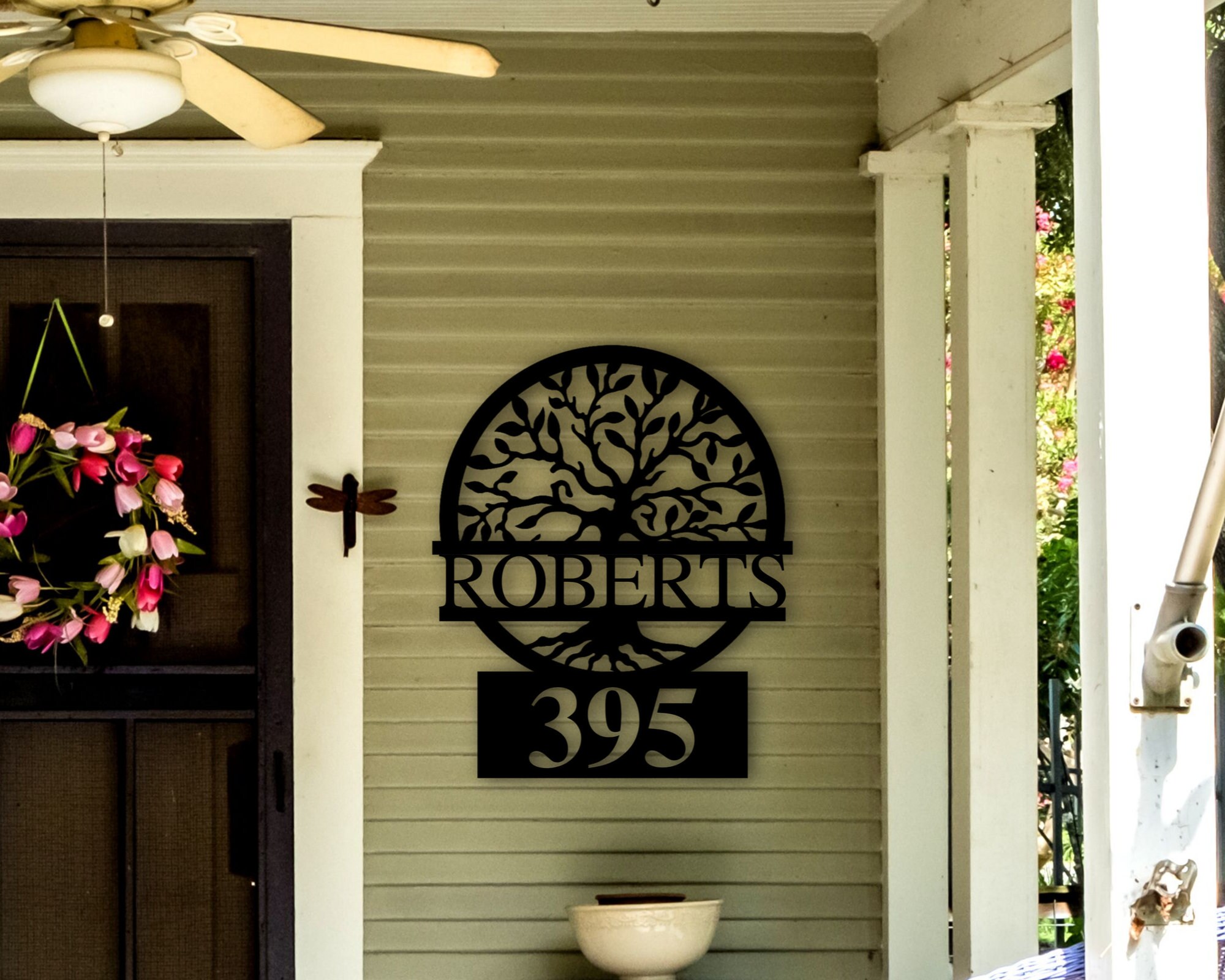 Front Porch Sign, Metal House Numbers, Custom Metal Address Sign ...