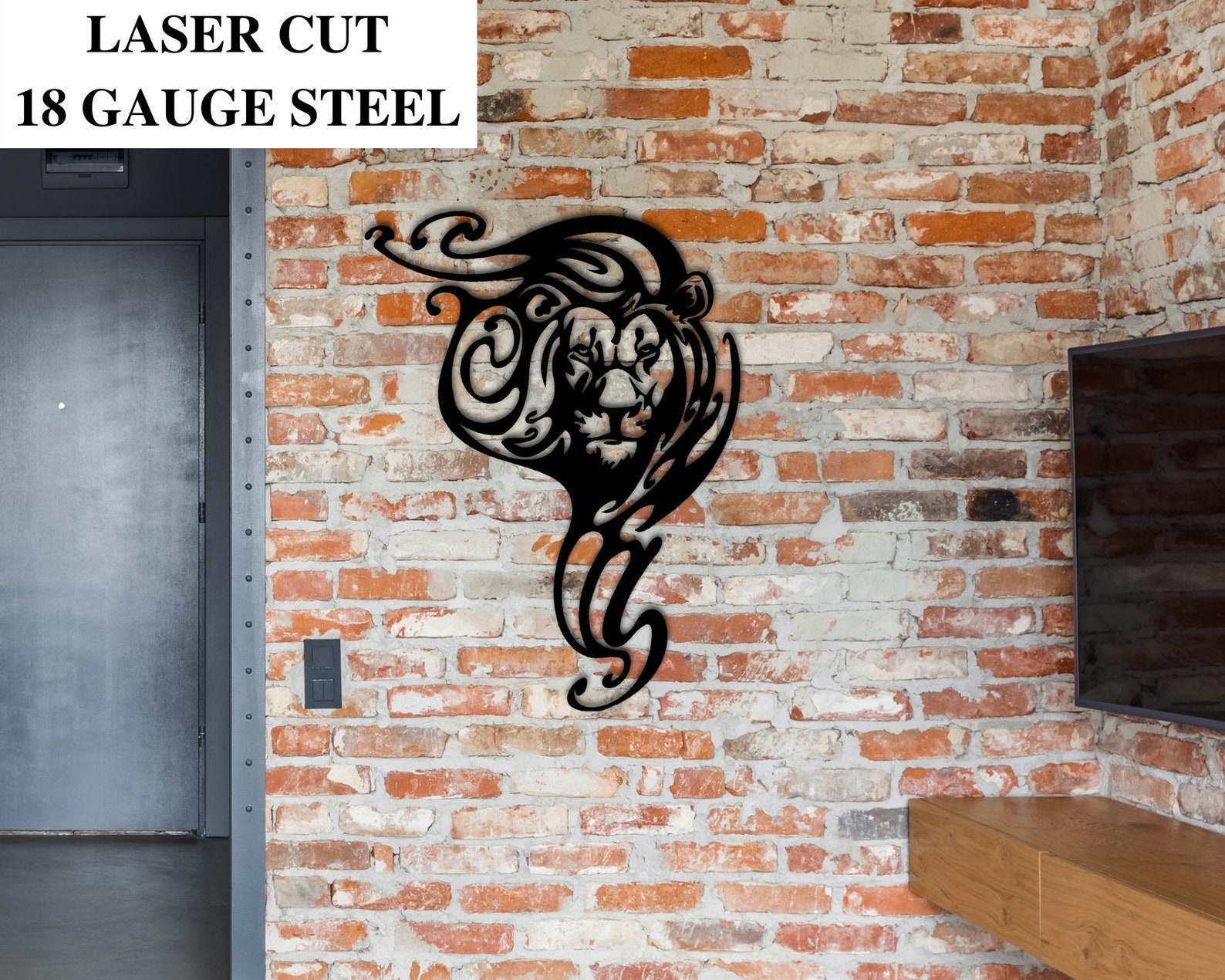 Lion Metal Wall Art Leo Metal Wall Art Metal Wall Sign | Etsy