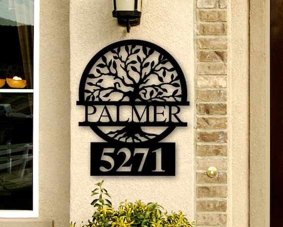 Custom Metal Address Sign Metal House Numbers Metal Address - Etsy