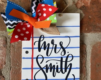 Apple Welcome Back School Door Hanger Polka Dot School Door Hanger Best ...