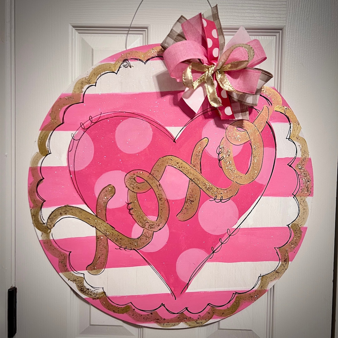 DOWNLOADABLE TEMPLATE Valentine Door Hanger Template DIY Door Hanger ...