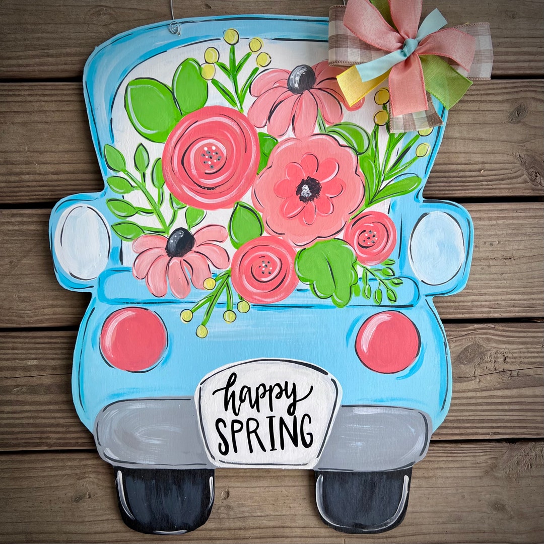 Door Hanger Template, Truck Template, Spring Truck, DIY - Etsy