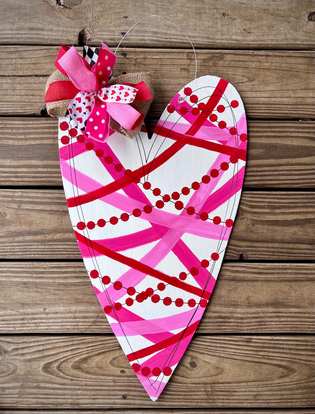DOWNLOADABLE TEMPLATE Valentine Door Hanger Template DIY Door Hanger ...