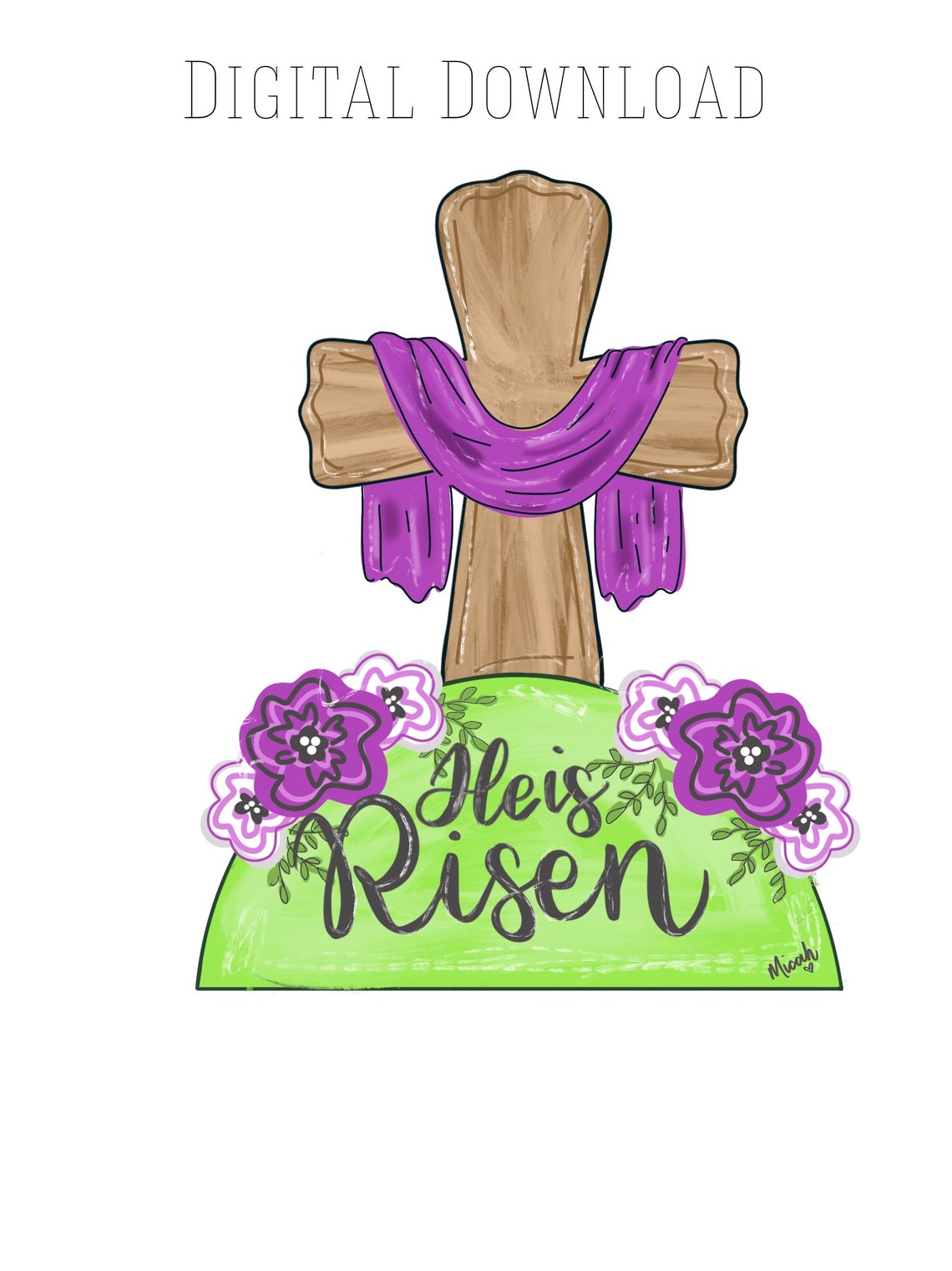 TEMPLATE Easter Door Hanger Template DIY Cross Door Hanger - Etsy