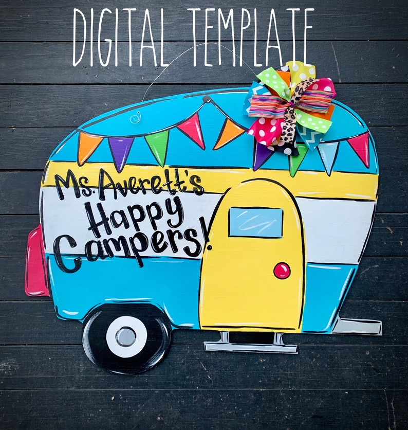 Camper Door Hanger Template DIY Door Hanger - Etsy