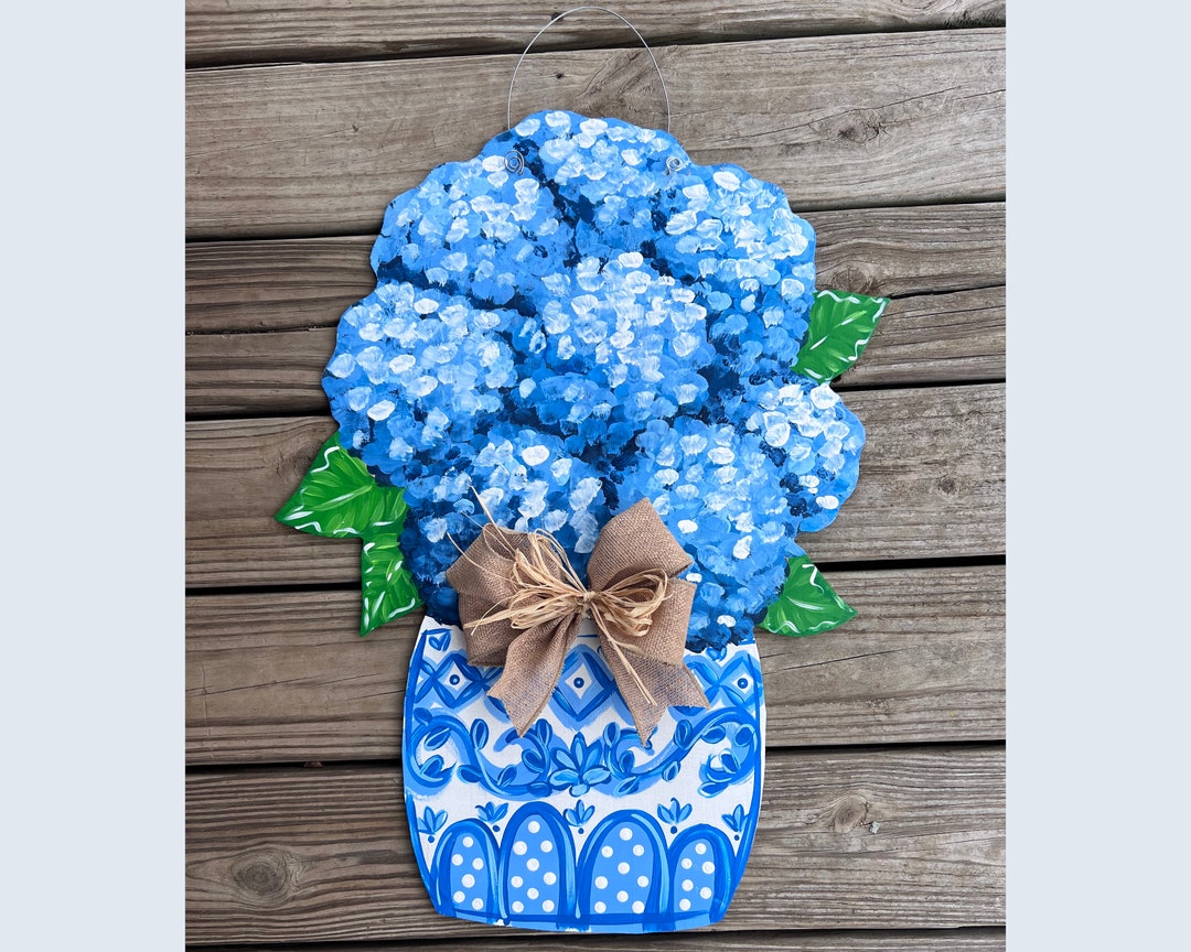 Hydrangea Door Hanger, Spring Door Hanger, Spring Decor, Summer Porch ...