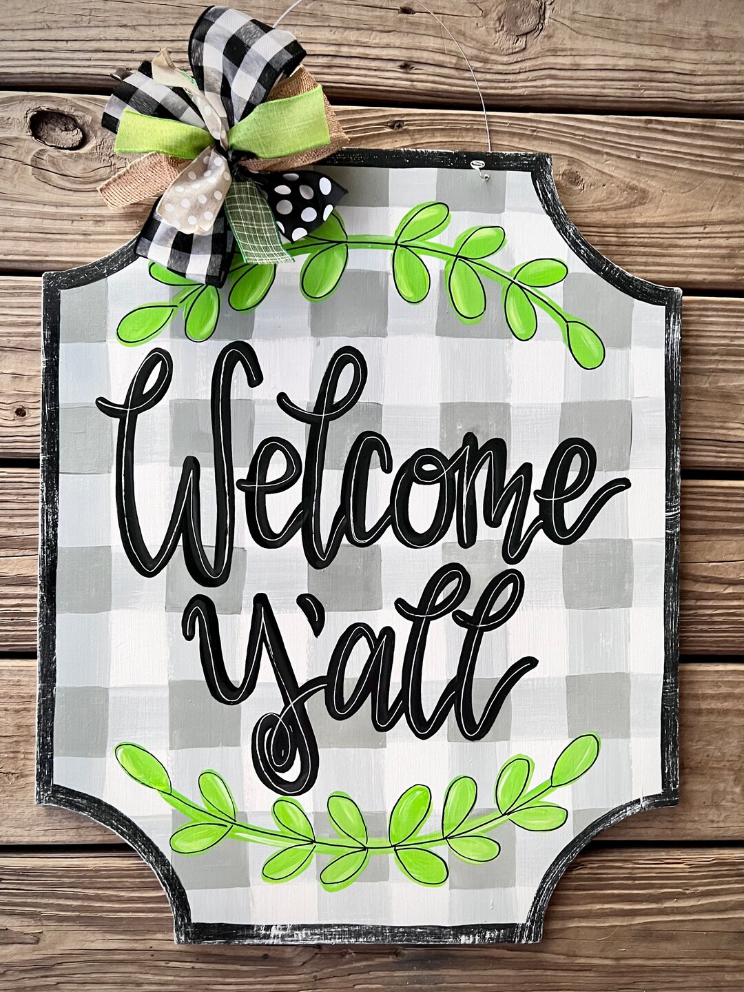TEMPLATE Welcome Door Hanger Template DIY Welcome Door - Etsy