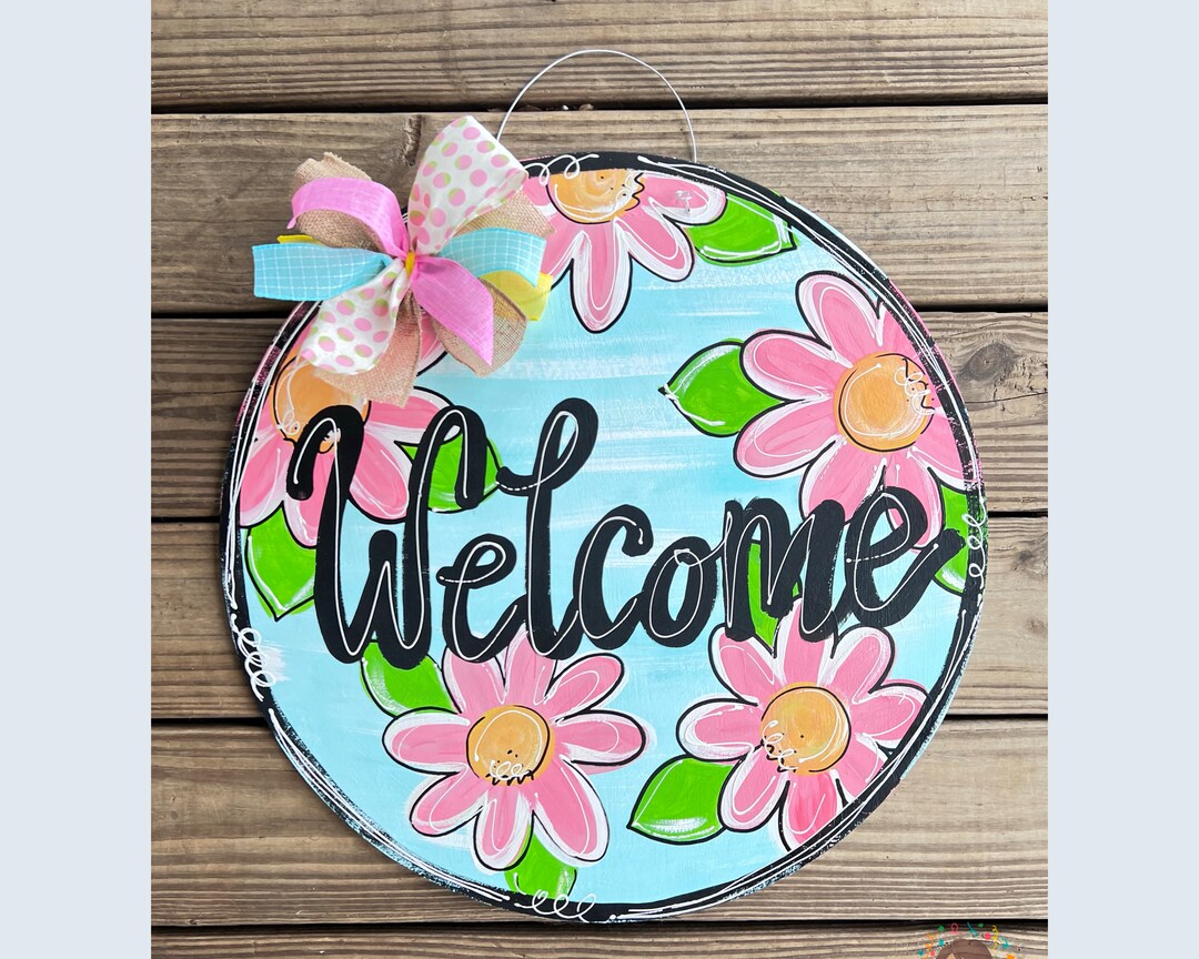 Spring Welcome Door Hanger, Spring Door Hanger, Spring Decor, Spring ...