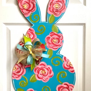 Floral Bunny Spring Door Hanger - Etsy