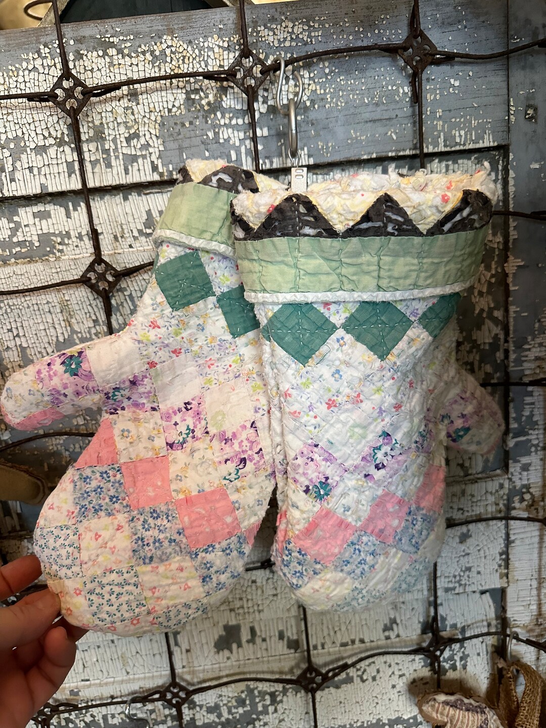 Antique Quilted Mittens Lined With Fleece - Etsy